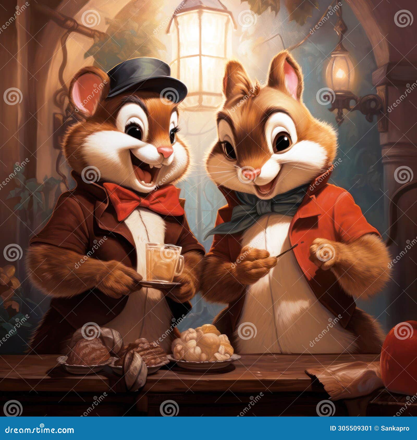Cartoon Illustration of Cute Chipmunks2 Stock Illustration ...