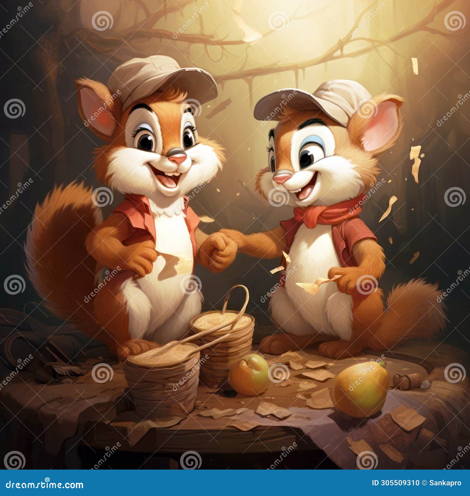Cartoon Illustration of Cute Chipmunks5 Stock Illustration ...