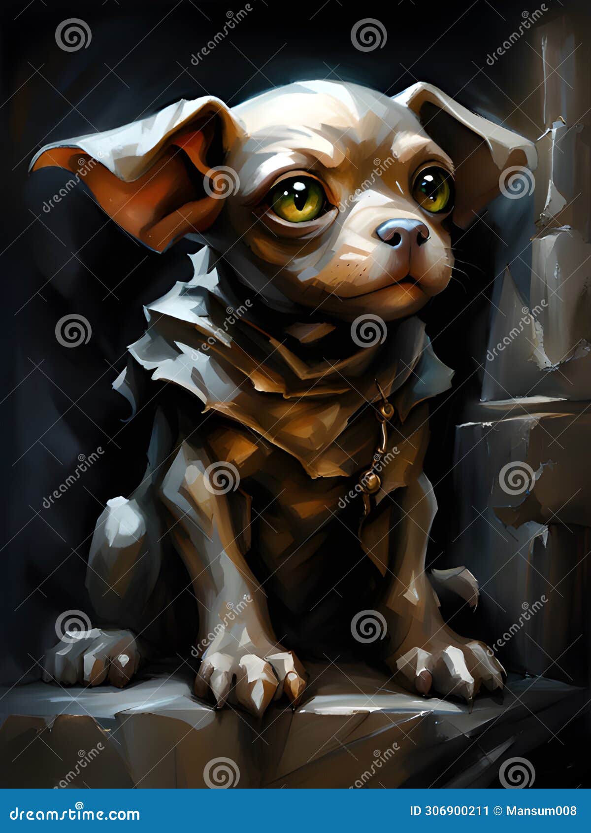 Cartoon Illustration of a Cute Dog in the Castle Stock Illustration ...
