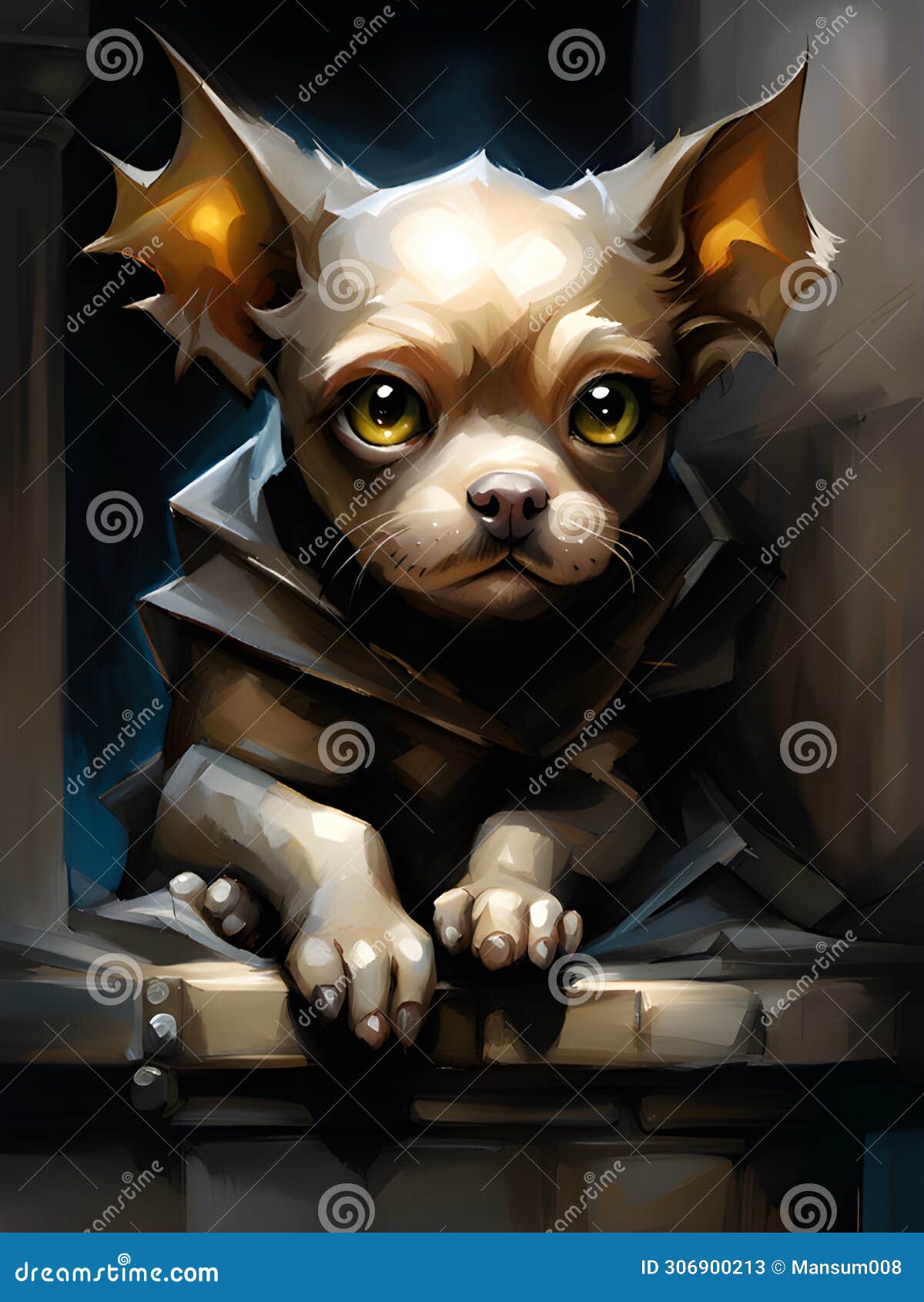 Cartoon Illustration of a Cute Dog in the Castle Stock Illustration ...