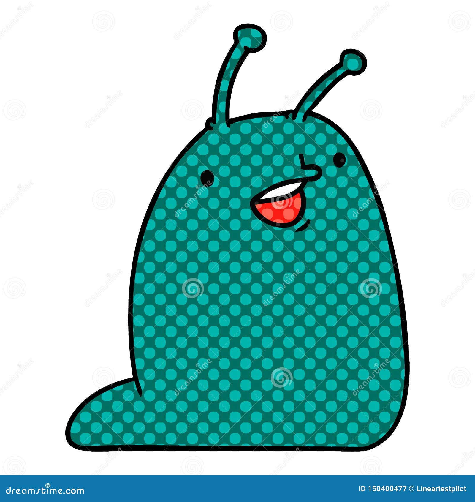 Cartoon Illustration of a Cute Kawaii Slug Stock Vector - Illustration ...