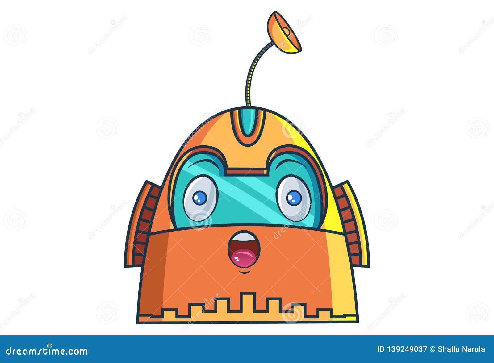 Robot Surprised To See A Sign Warning. Royalty-Free Stock Photography ...