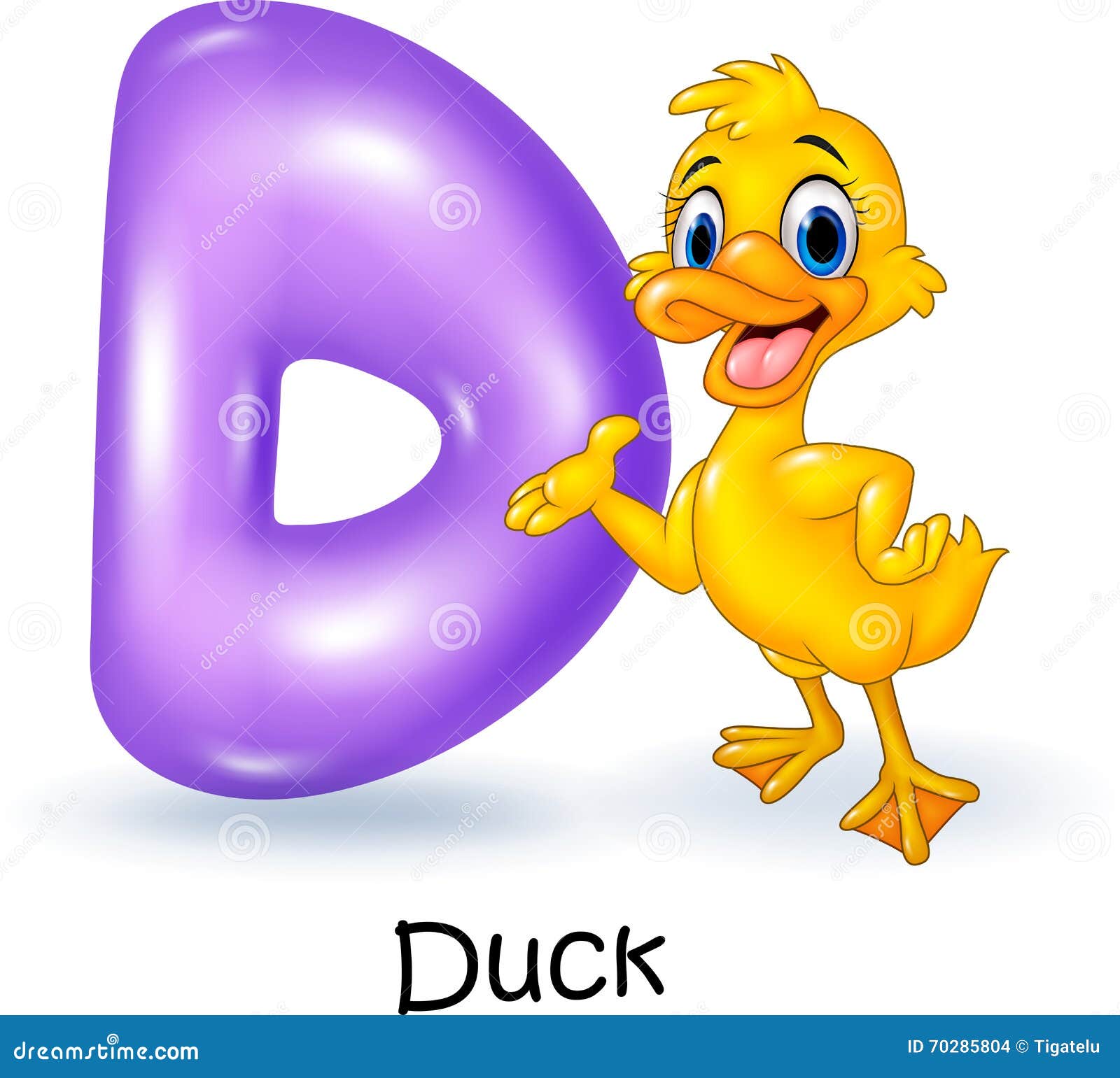 Cartoon Illustration of D Letter for Duck Stock Vector - Illustration ...