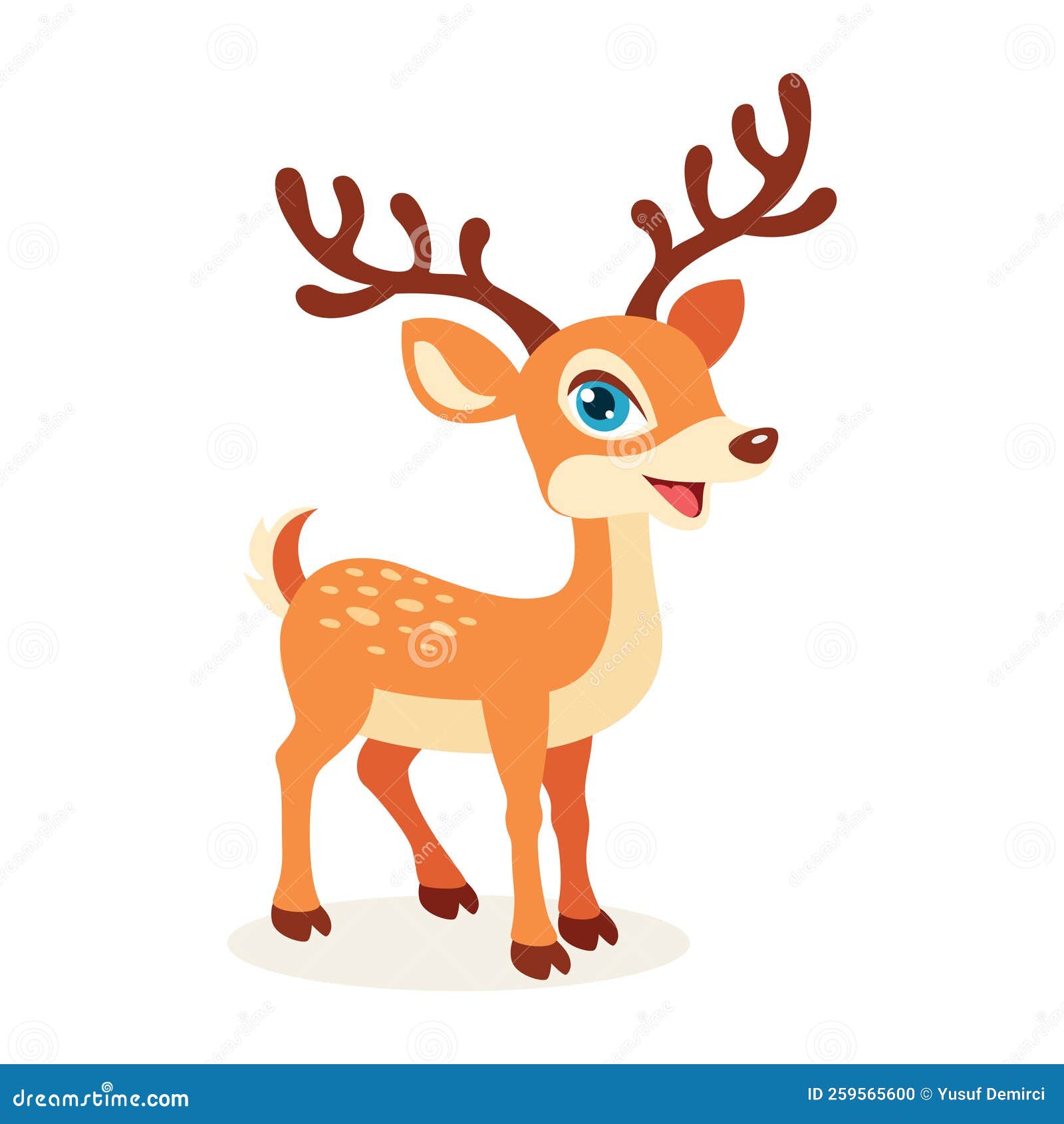 Cartoon Illustration of a Deer Stock Illustration - Illustration of ...