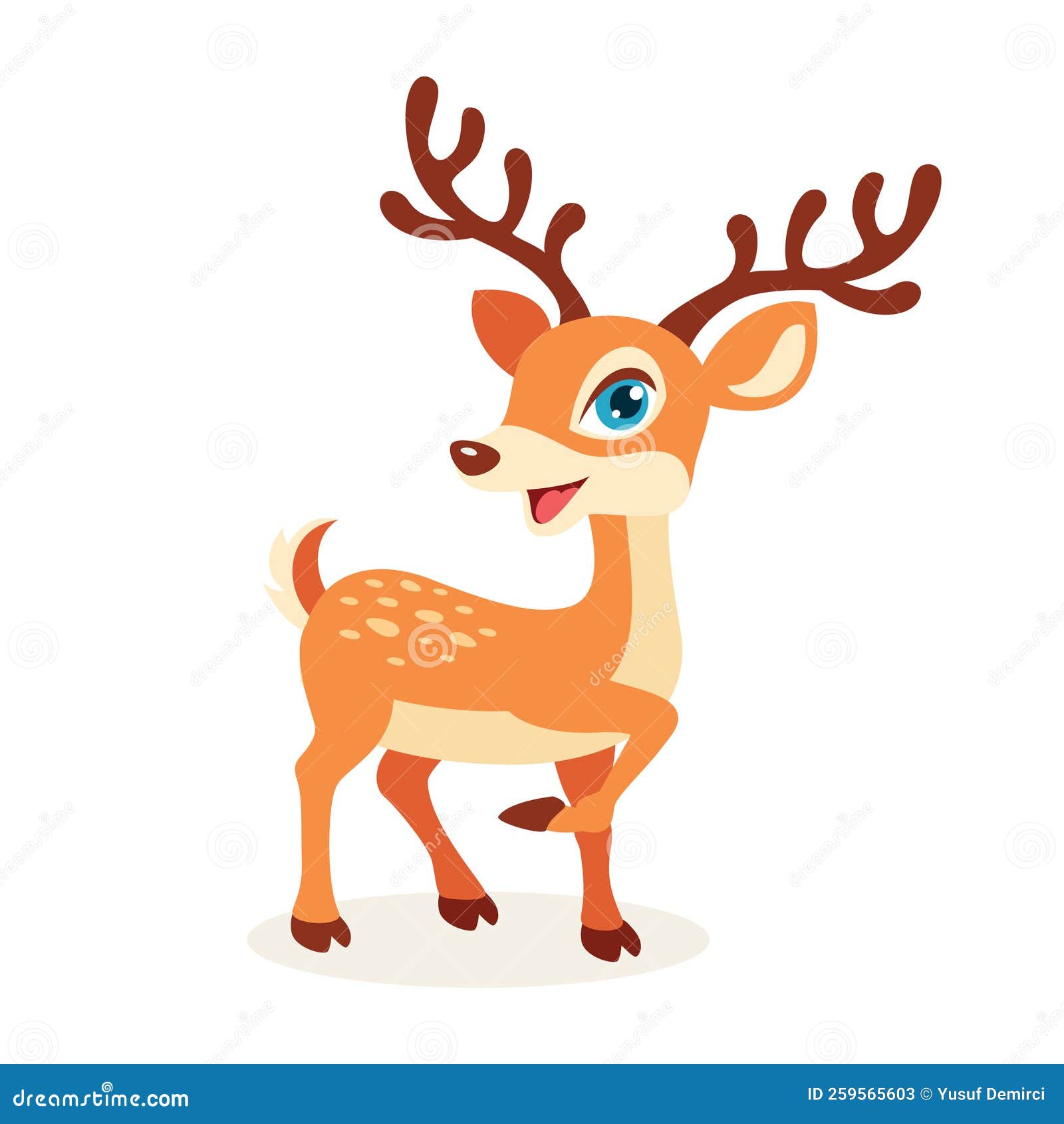 Cartoon Illustration of a Deer Stock Vector - Illustration of mammal ...