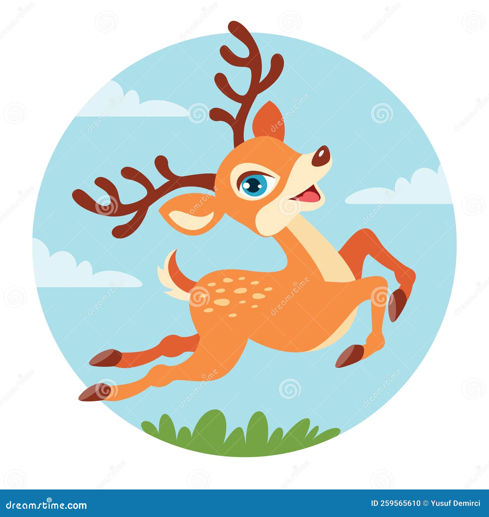 Cartoon Illustration of a Deer Stock Illustration - Illustration of ...
