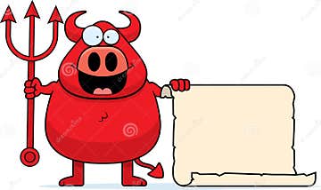 Cartoon Devil Contract stock vector. Illustration of paper - 120990491