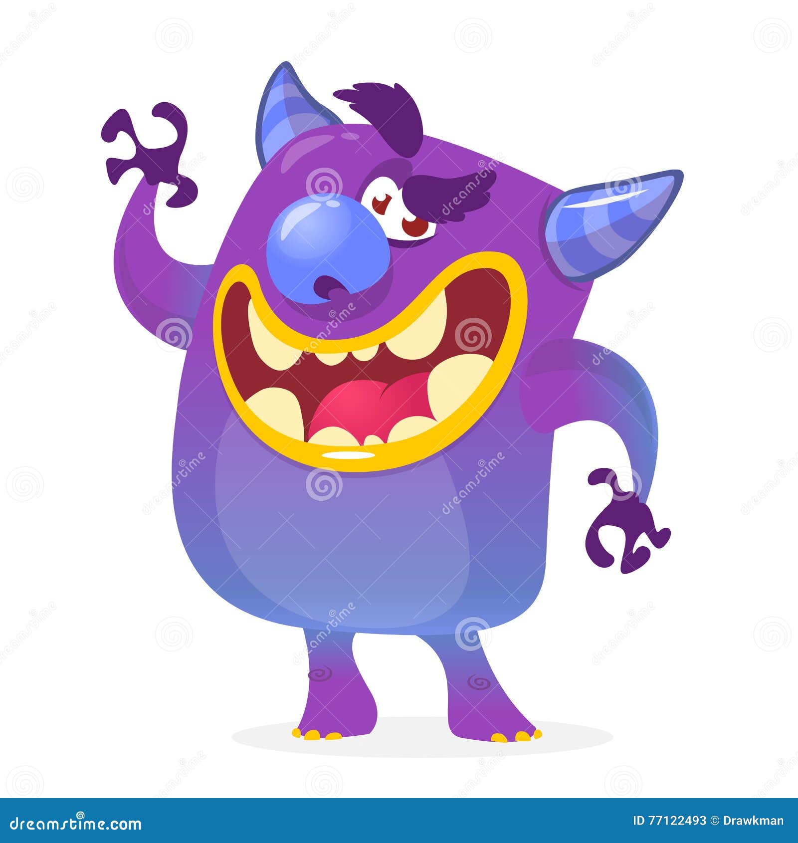 Cartoon Illustration of a Devil with a Happy Expression. Halloween ...