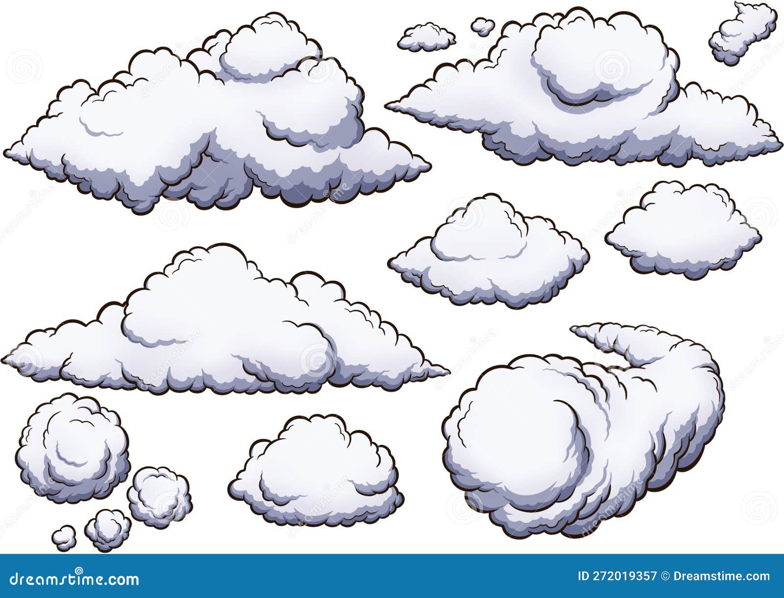 Cartoon Clouds. Clip Art Illustration with Simple Gradients. Stock ...