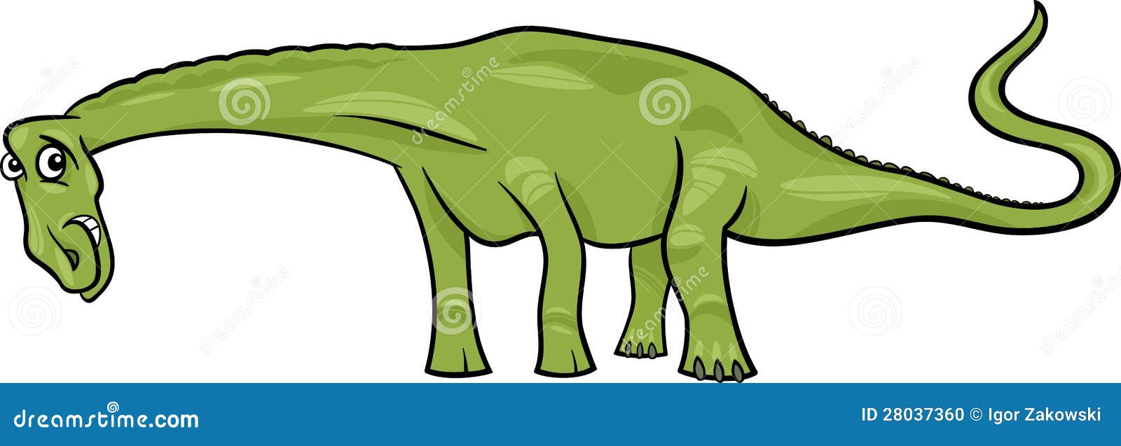 Cartoon Illustration of Diplodocus Dinosaur Stock Vector - Illustration ...