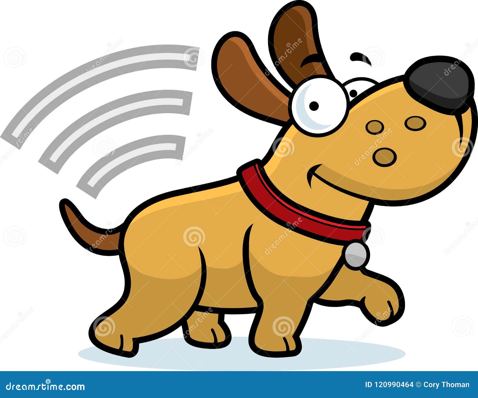 Cartoon Dog with Microchip stock vector. Illustration of transmit ...