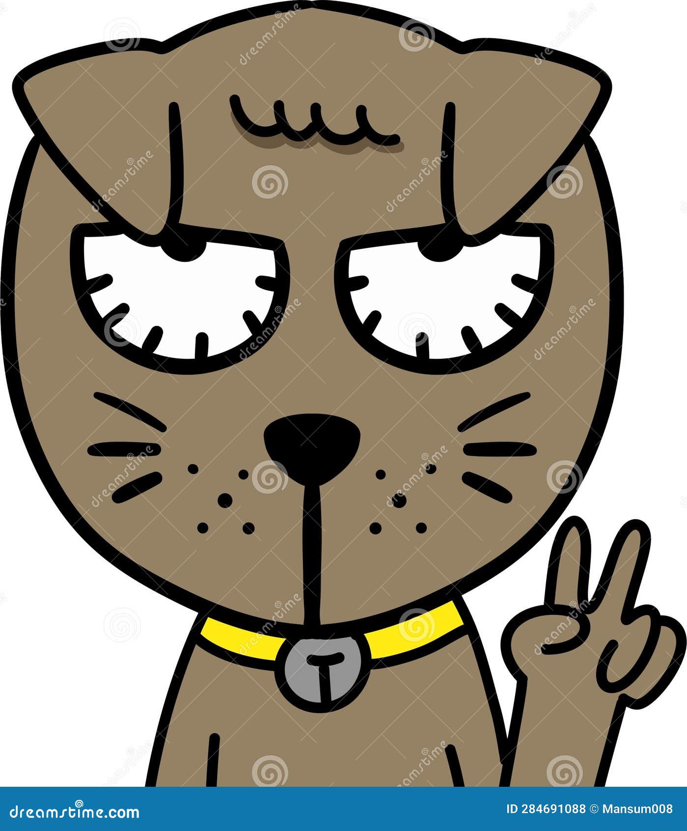 A Cartoon Illustration of a Dog with a Sign Stock Illustration ...