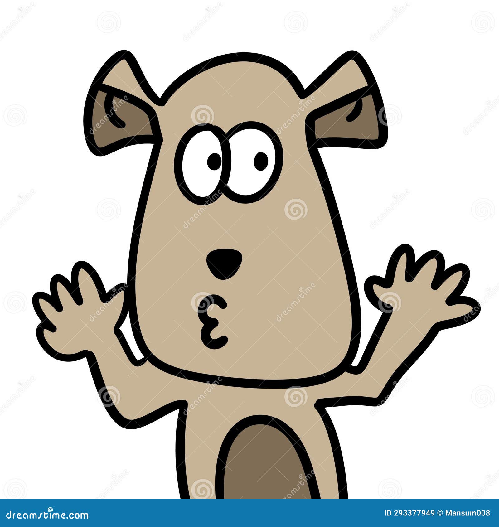 A Cartoon Illustration of a Dog with a Waving Hand Stock Illustration ...
