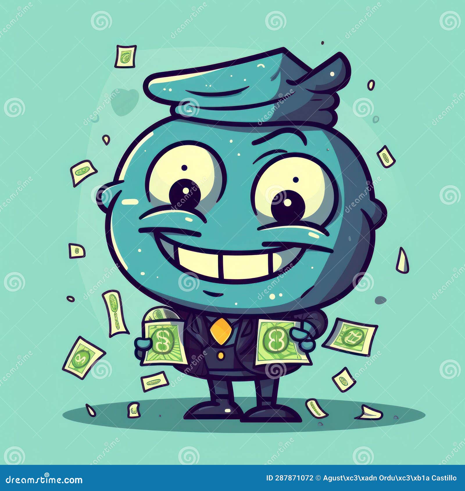A Cartoon Illustration of a Dollar Tycoon. Stock Illustration ...