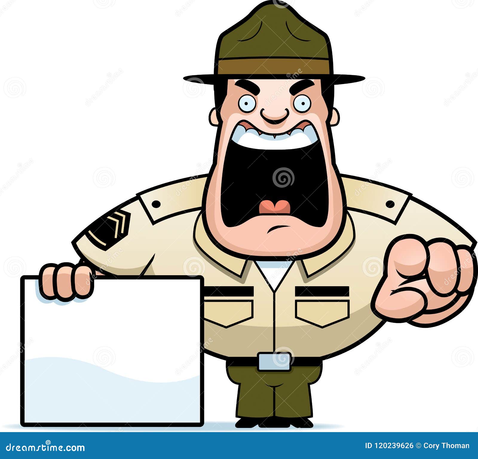 Cartoon Drill Sergeant Sign Stock Vector - Illustration of boot ...