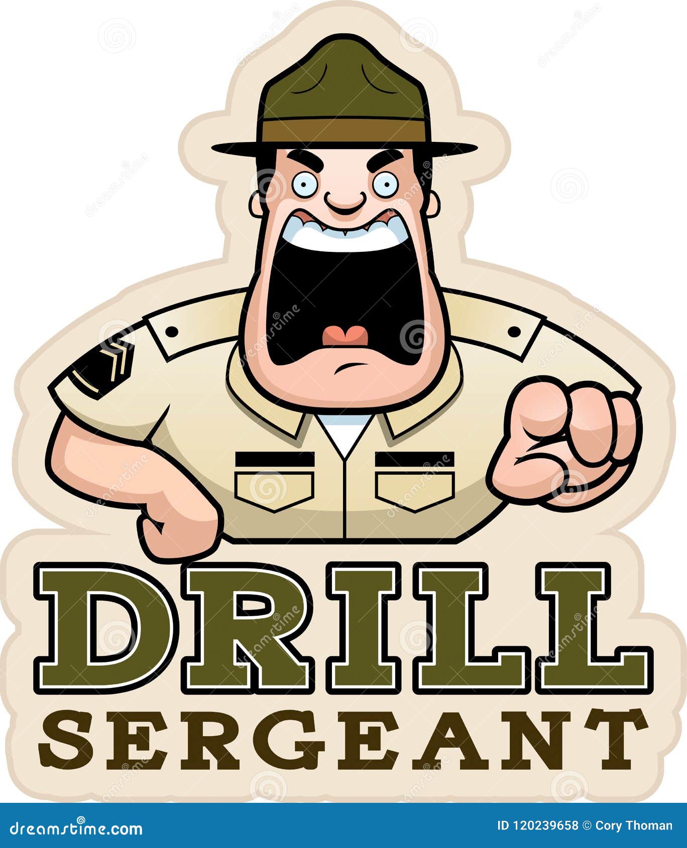 Cartoon Drill Sergeant Text Stock Vector - Illustration of angry ...