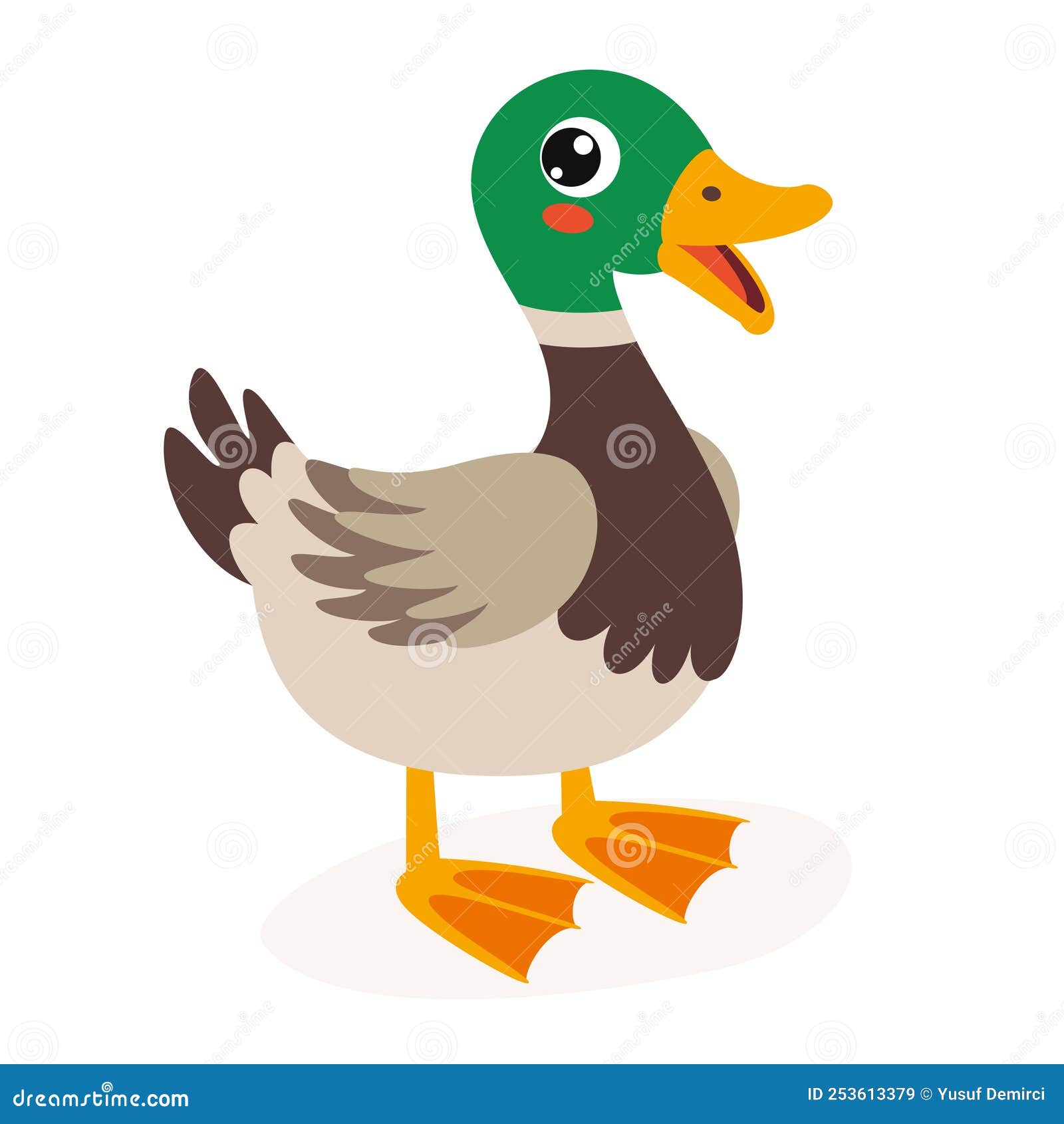 Cartoon Illustration of a Duck Stock Illustration - Illustration of ...