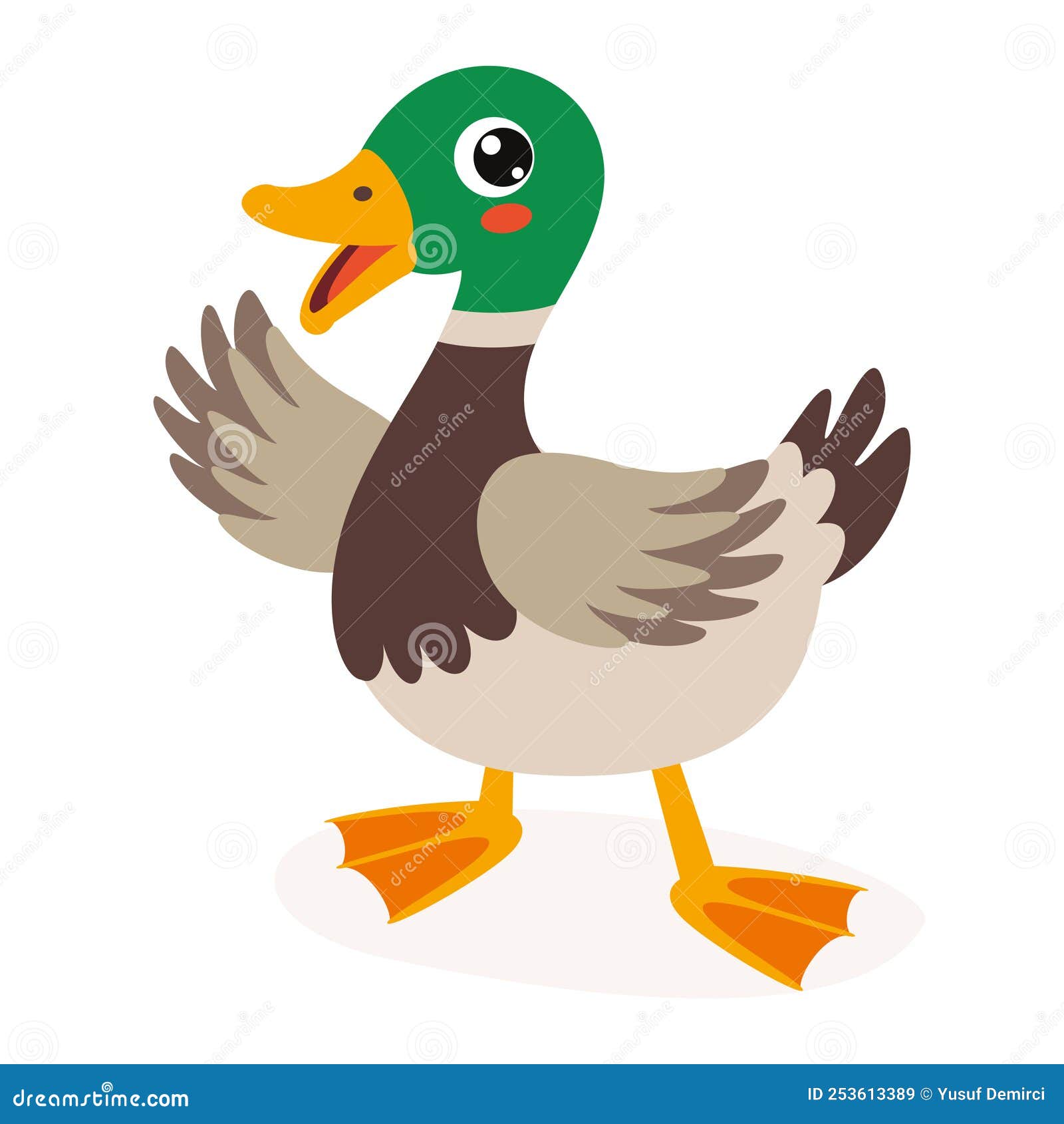 Cartoon Illustration of a Duck Stock Illustration - Illustration of ...