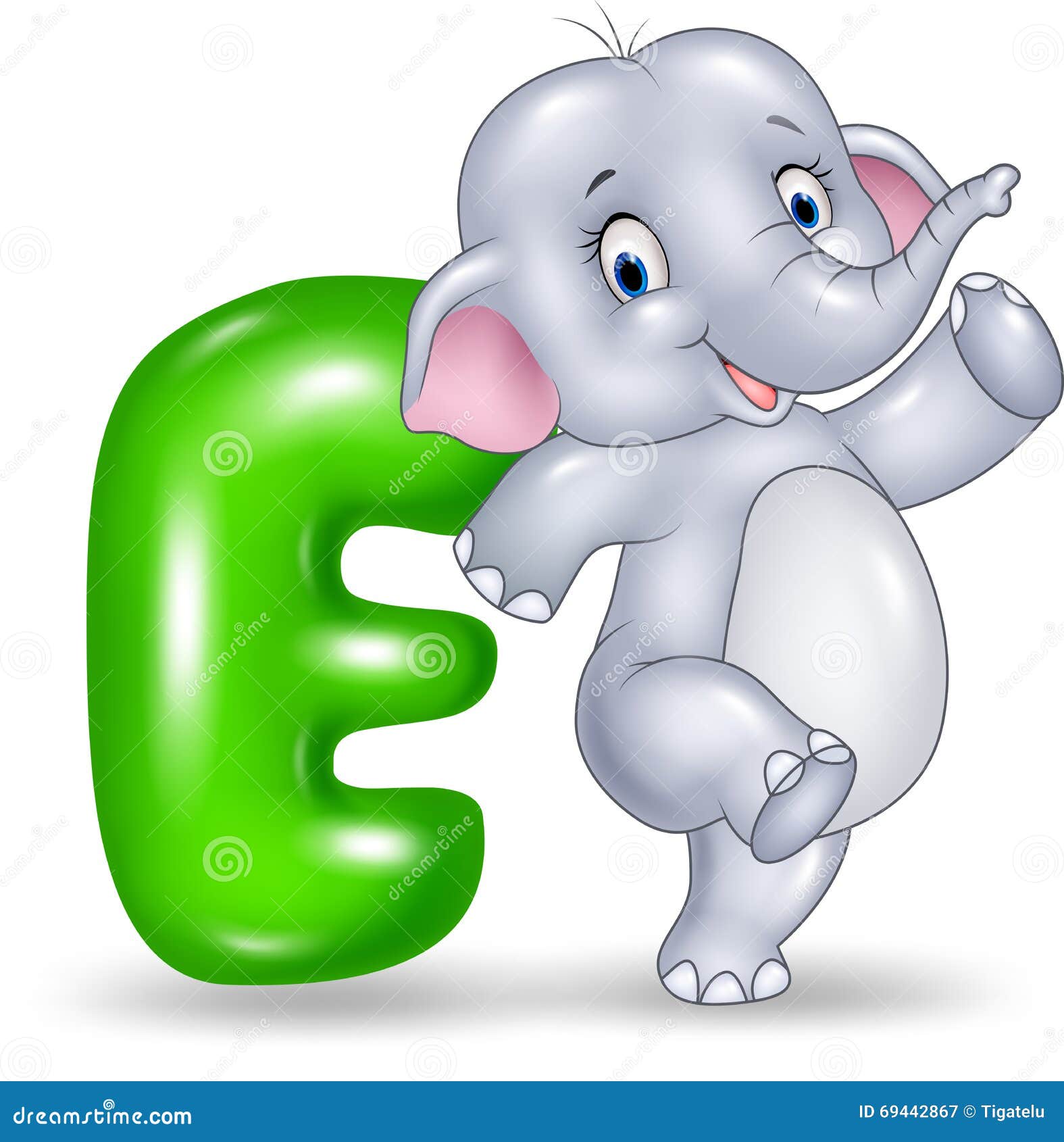 Cartoon Illustration of E Letter for Elephant Stock Vector ...