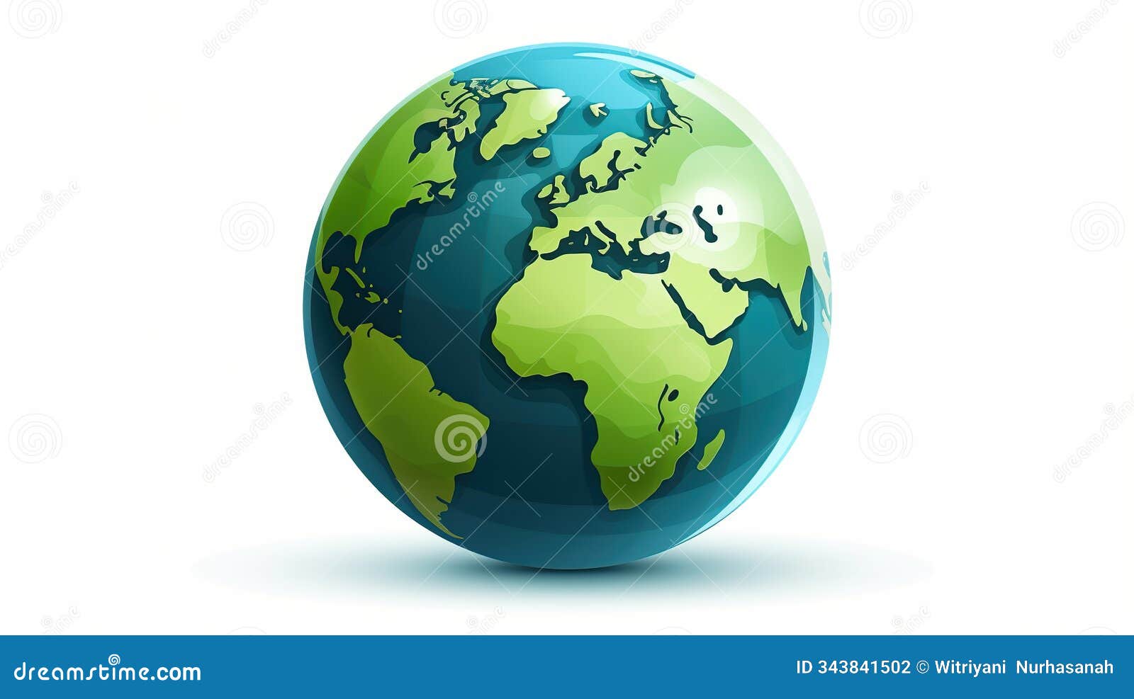 A Cartoon Illustration of the Earth on a White Background Stock ...