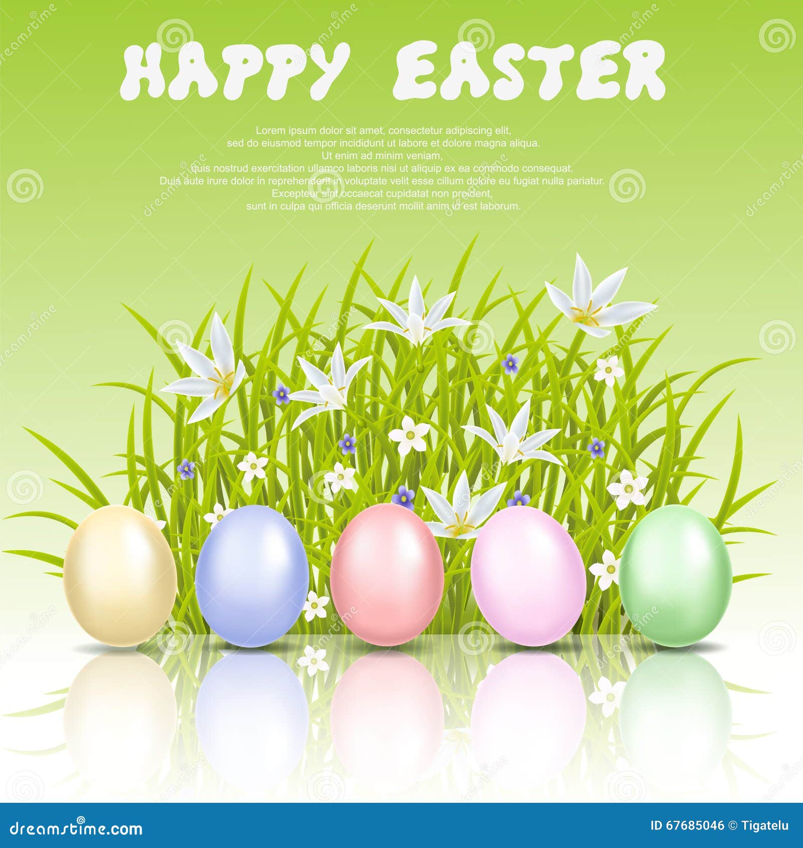 Cartoon Illustration Of Easter Background Stock Vector - Illustration ...