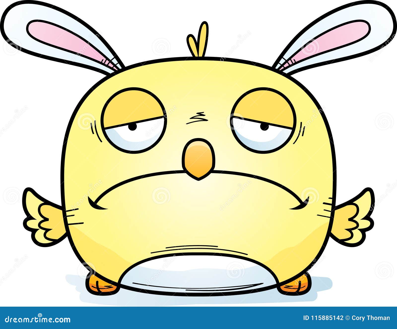 Sad Cartoon Easter Bunny Chick Stock Vector - Illustration of graphic ...