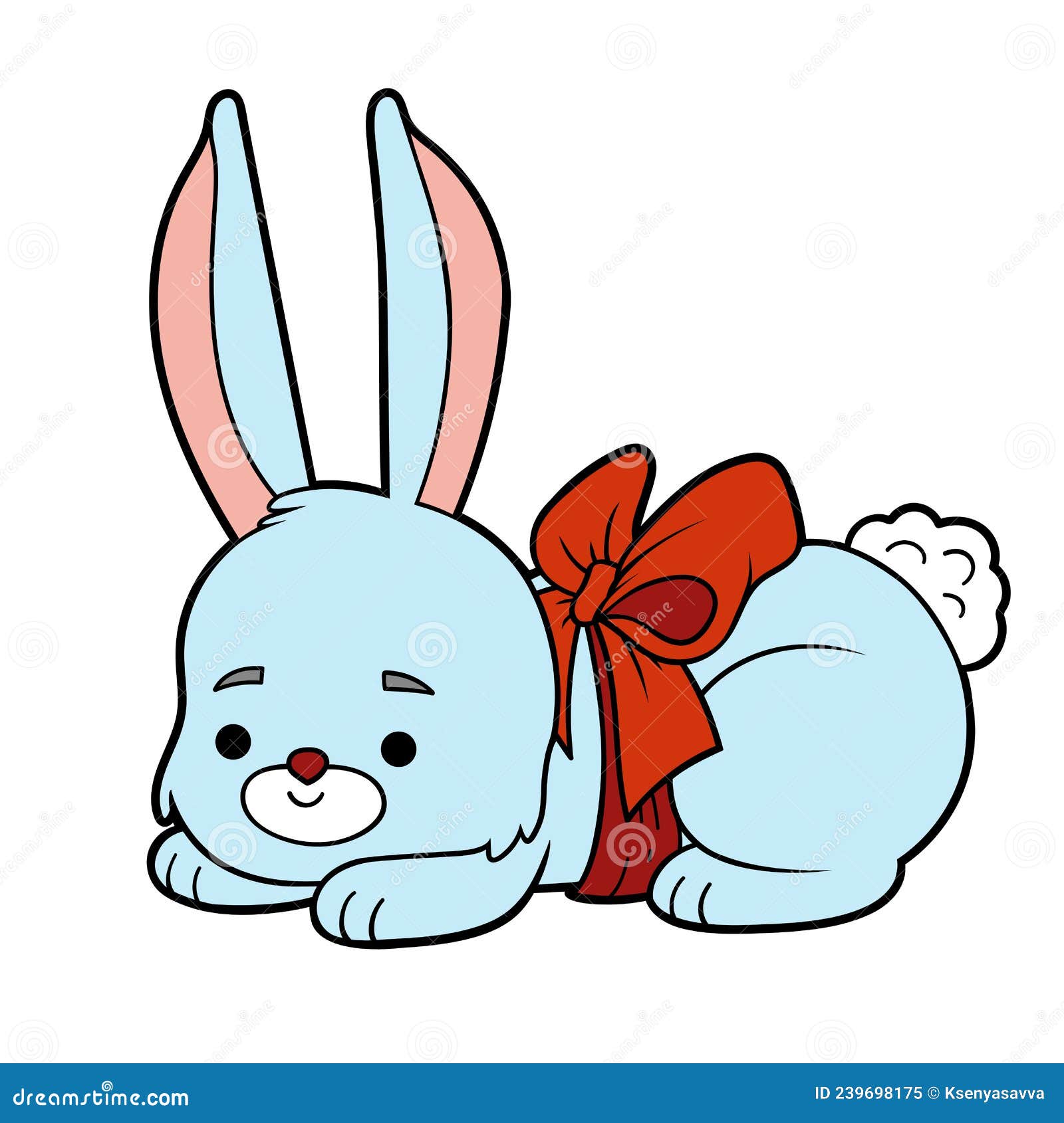 Cartoon Illustration about Easter, Rabbit and Bow Stock Vector ...