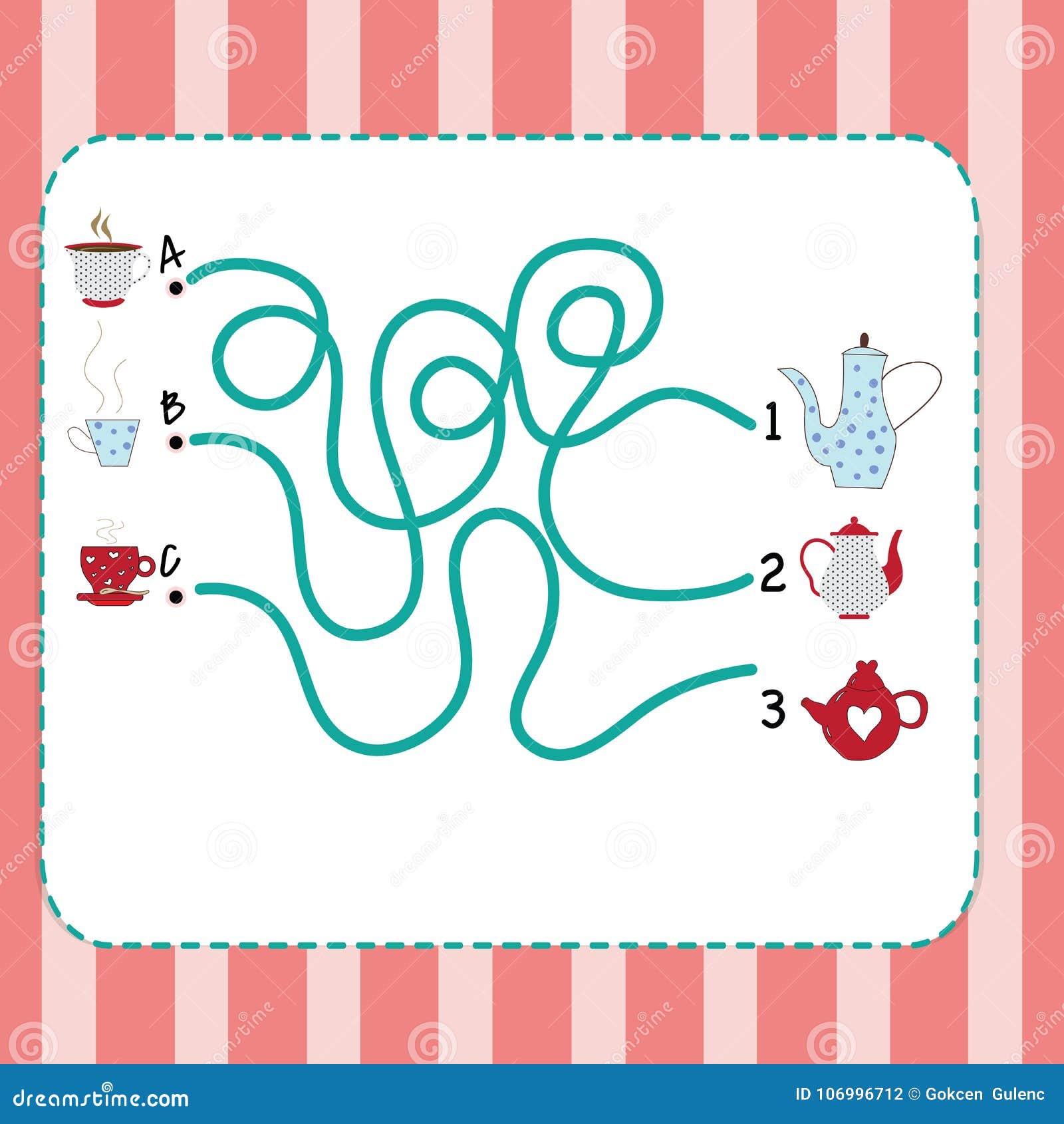 Cartoon Illustration of Educational Maze Puzzle Activity Stock Vector ...