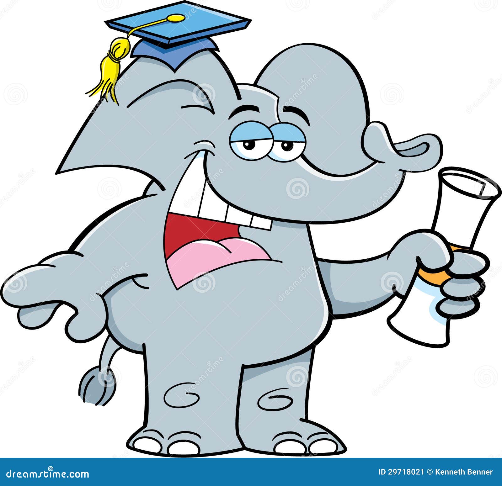 Cartoon Elephant with a Diploma Stock Vector - Illustration of clip ...