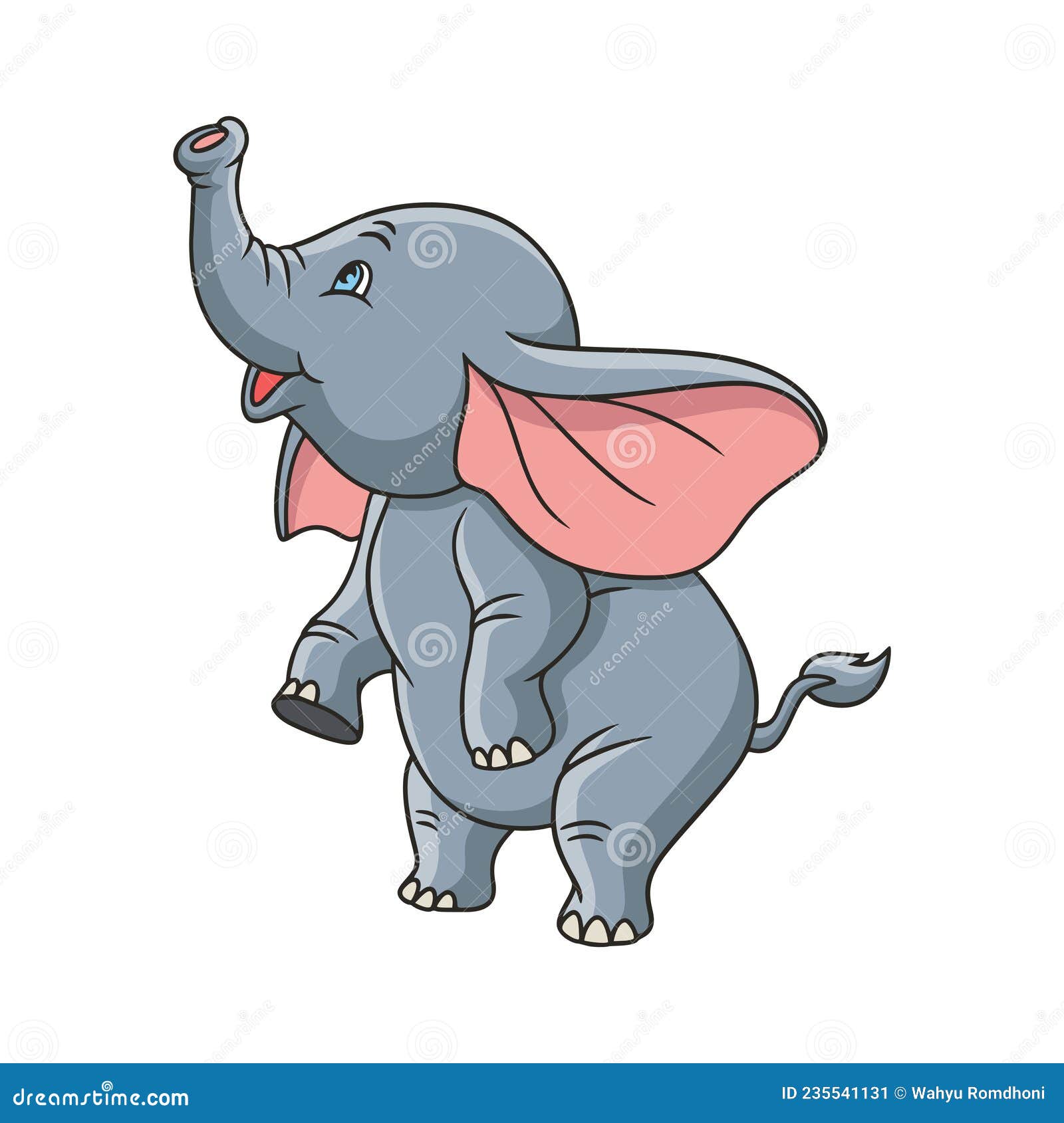 Cartoon Illustration Elephant Standing Stock Vector - Illustration of ...