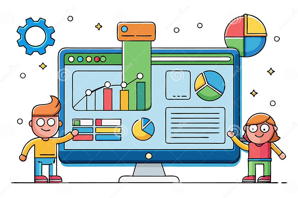 Cartoon Illustration of Engaging Statistical Reports and Data ...