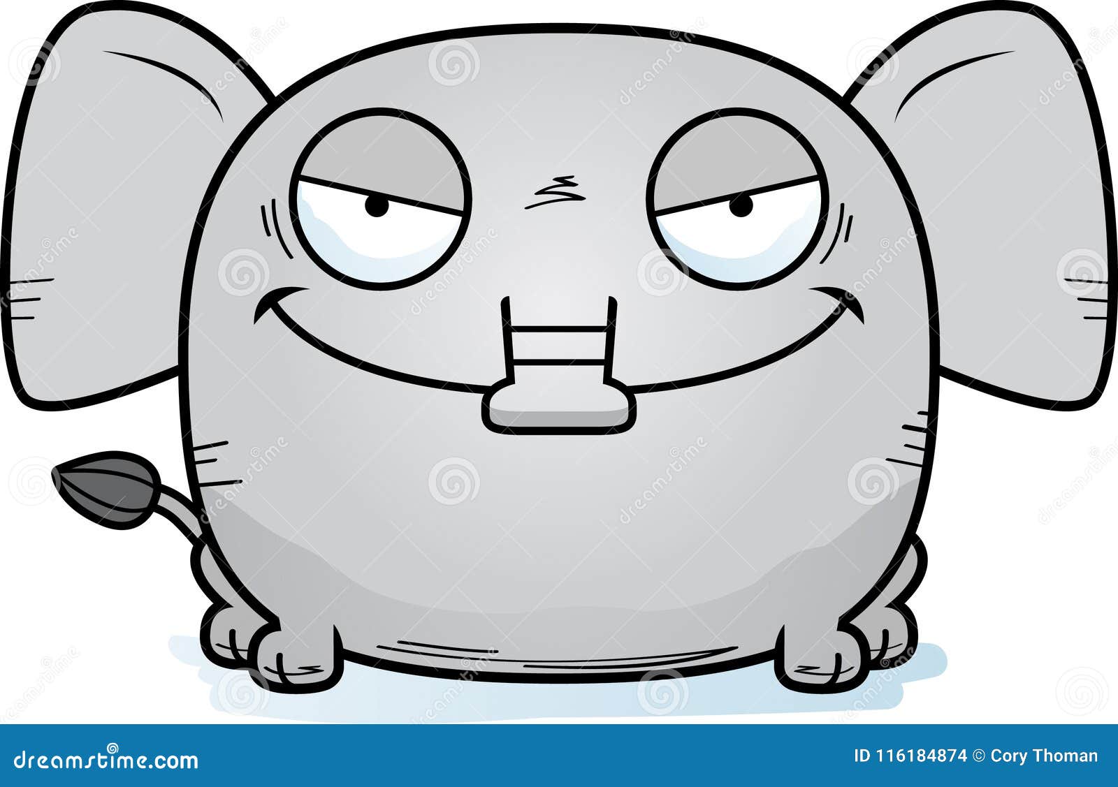 Evil Cartoon Elephant stock vector. Illustration of angry - 116184874