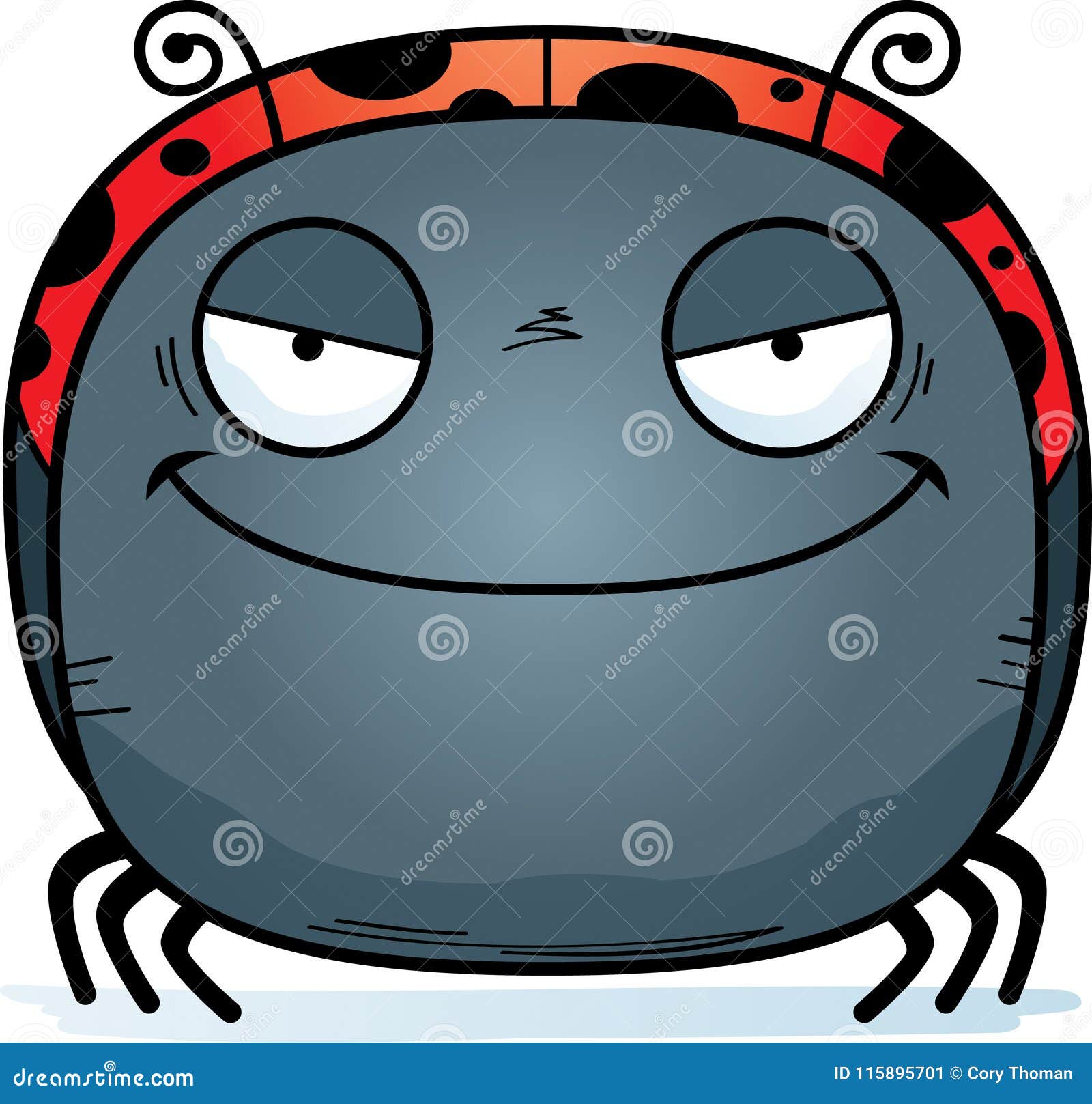 Evil Little Ladybug stock vector. Illustration of graphic - 115895701