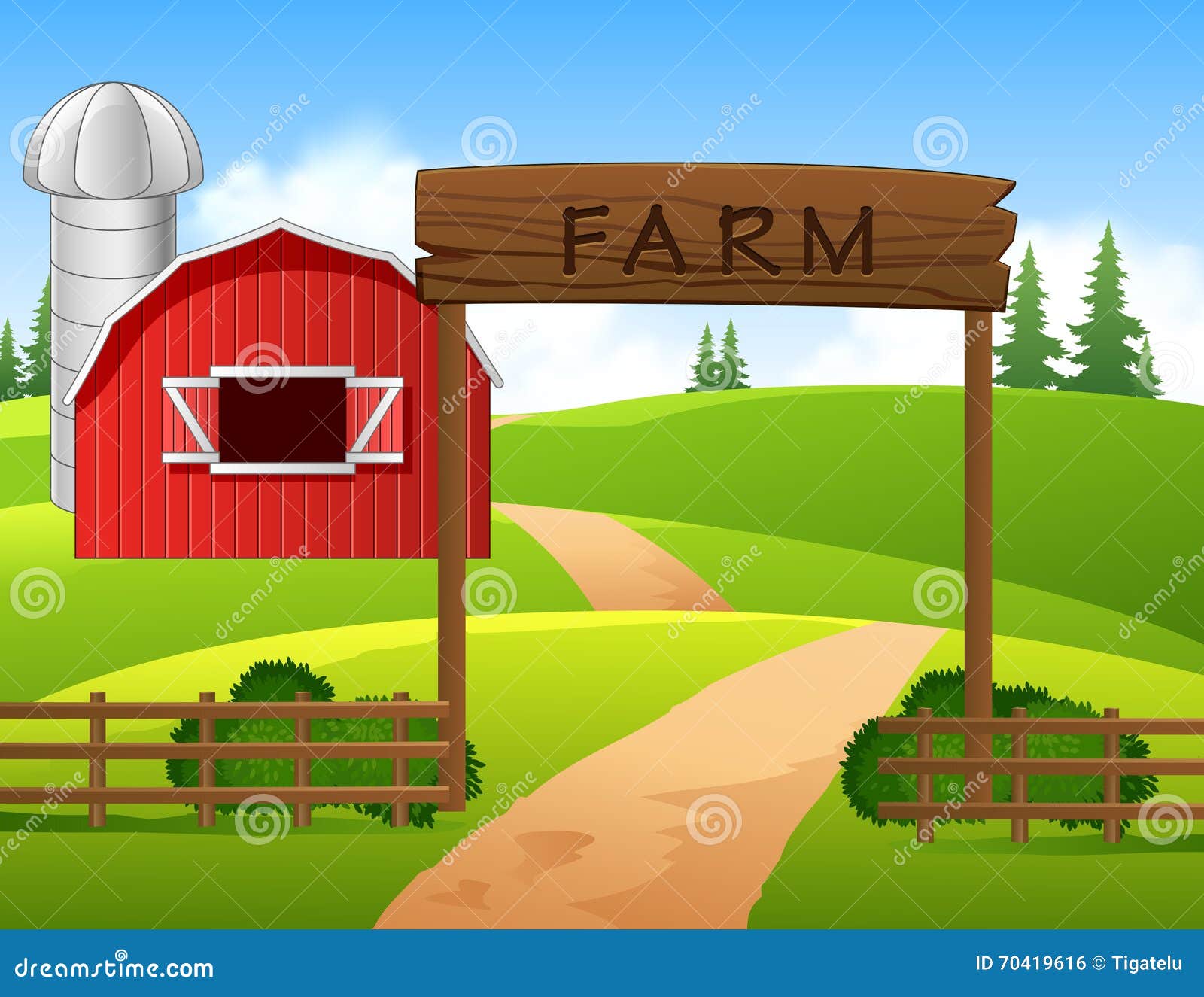 Cartoon Barn Background