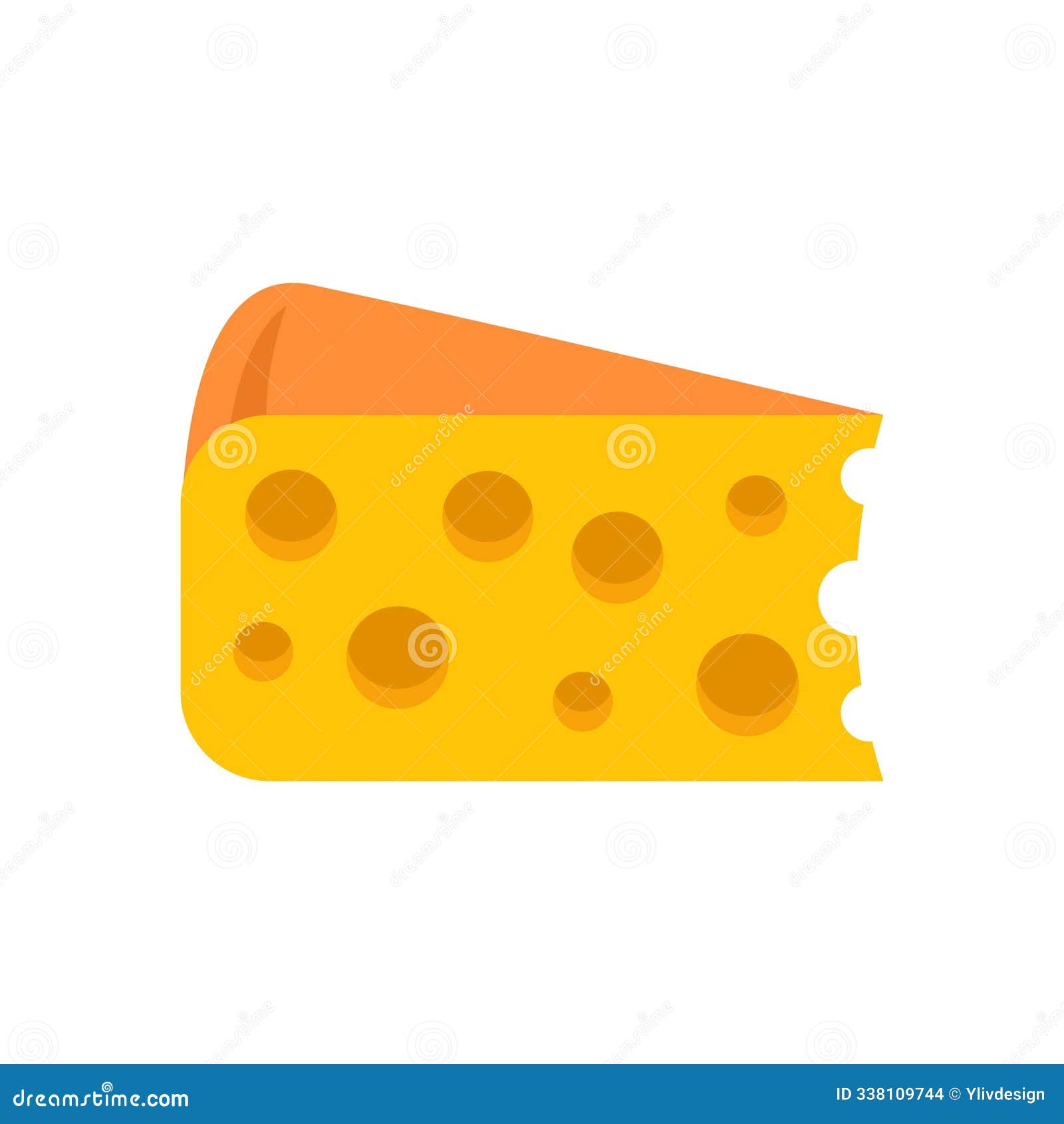 Triangular Piece of Yellow Cheese with Holes Being Bitten Stock ...