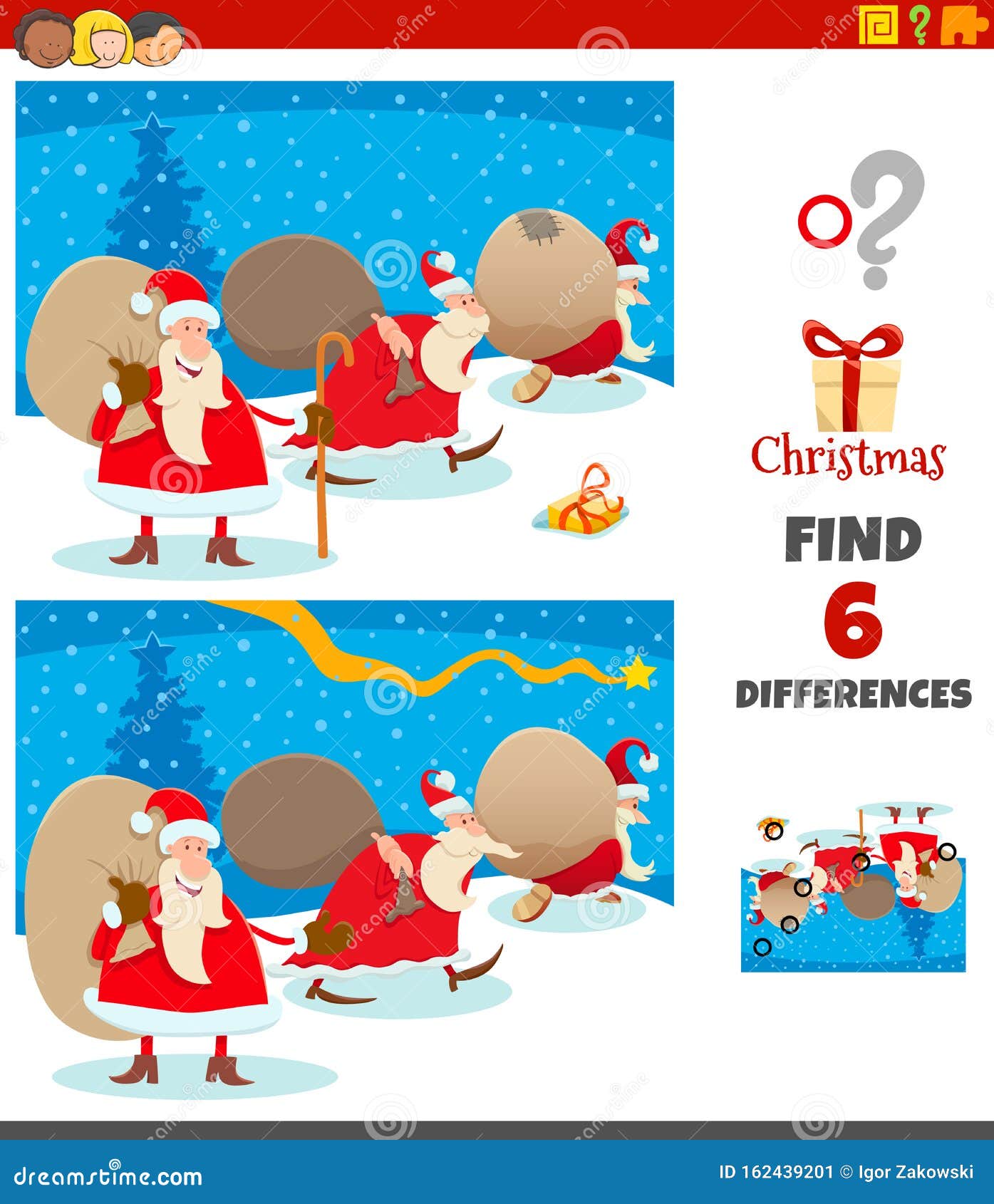 Differences Game with Santa Claus Characters Group Stock Vector ... Differences Game with Santa Claus Characters Group Stock Vector ...