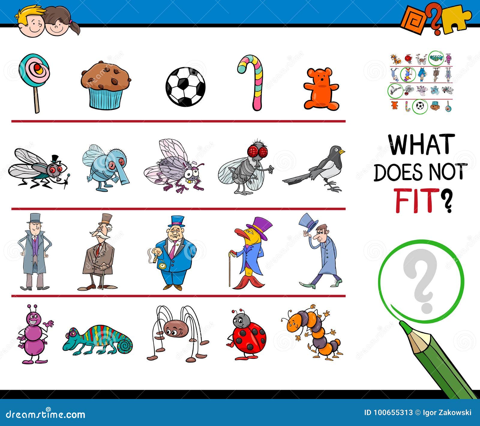 Not Fitting Picture Cartoon Game Stock Vector - Illustration of ...