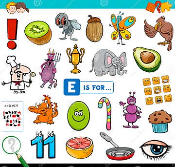 E is for Educational Task for Children Stock Vector - Illustration of ...