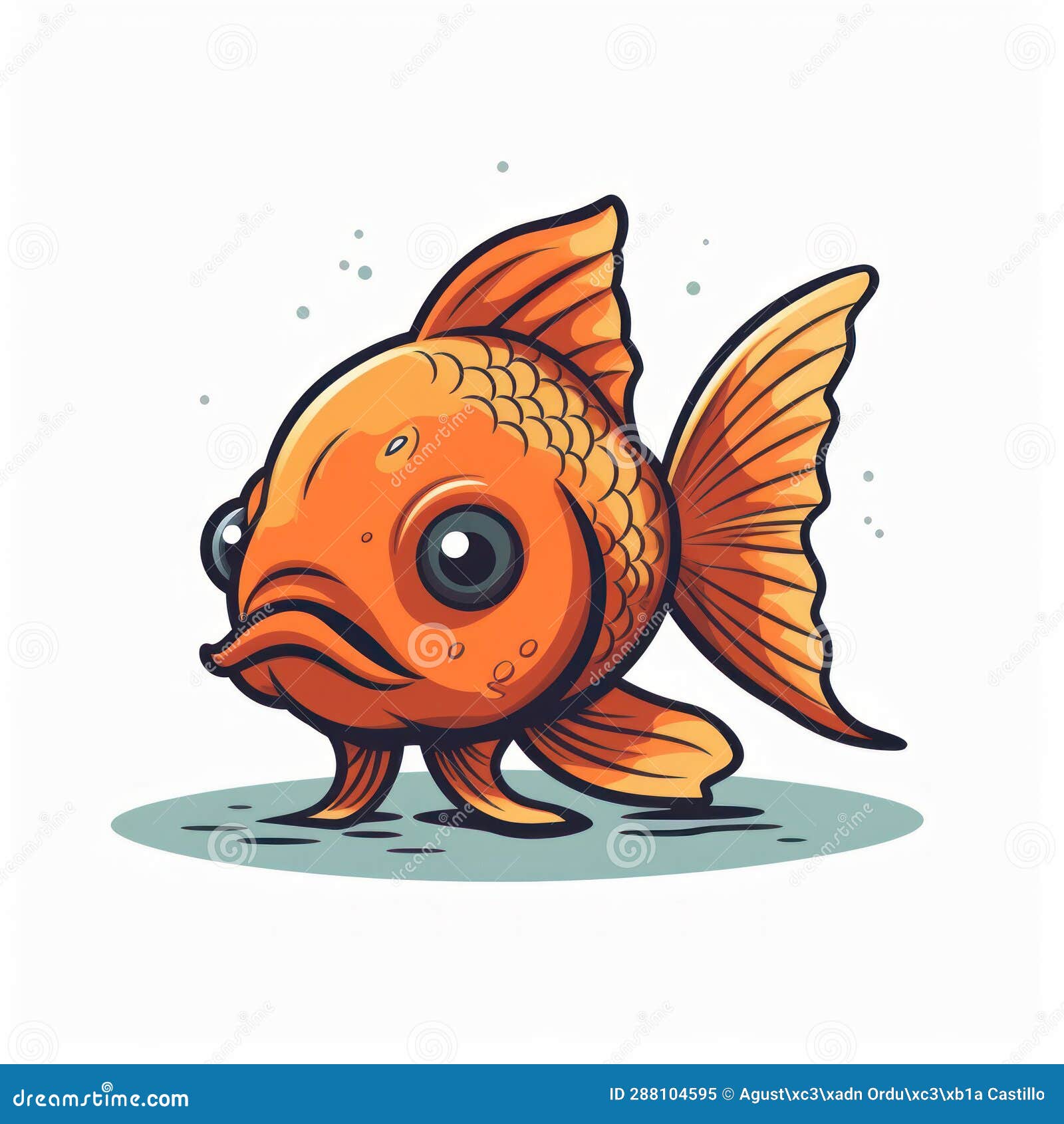 A Cartoon Illustration of a Fish. Generative AI. Stock Illustration ...