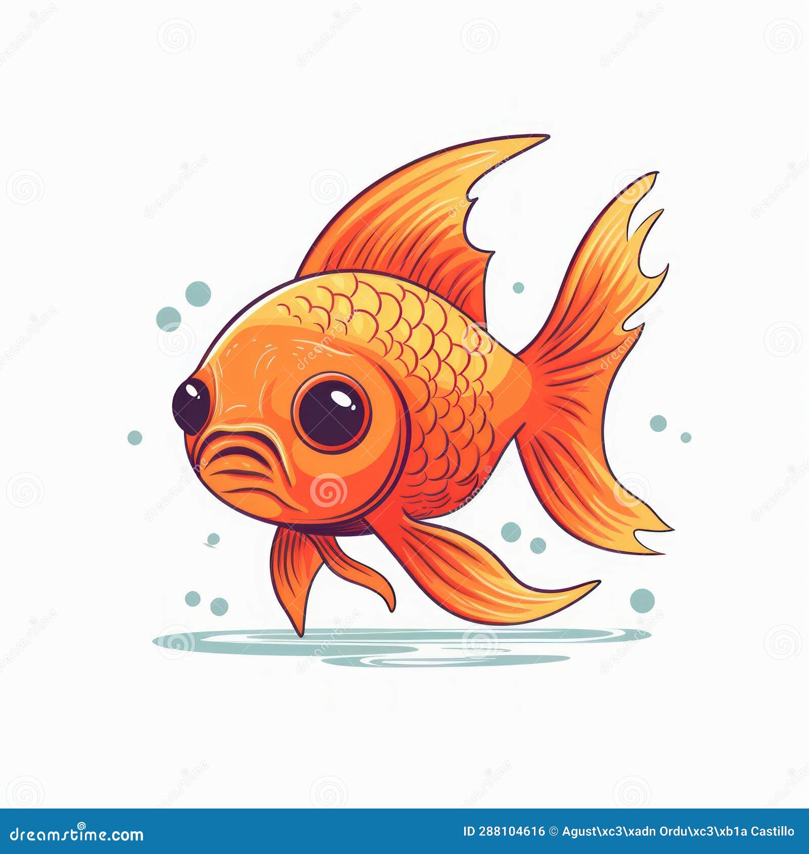 A Cartoon Illustration of a Fish. Generative AI. Stock Illustration ...