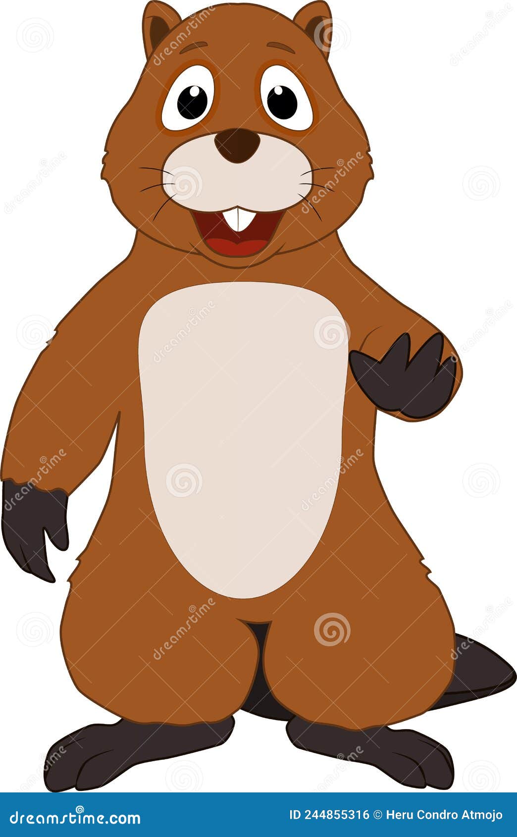Cartoon Illustration of a Friendly Beaver Stock Vector - Illustration ...