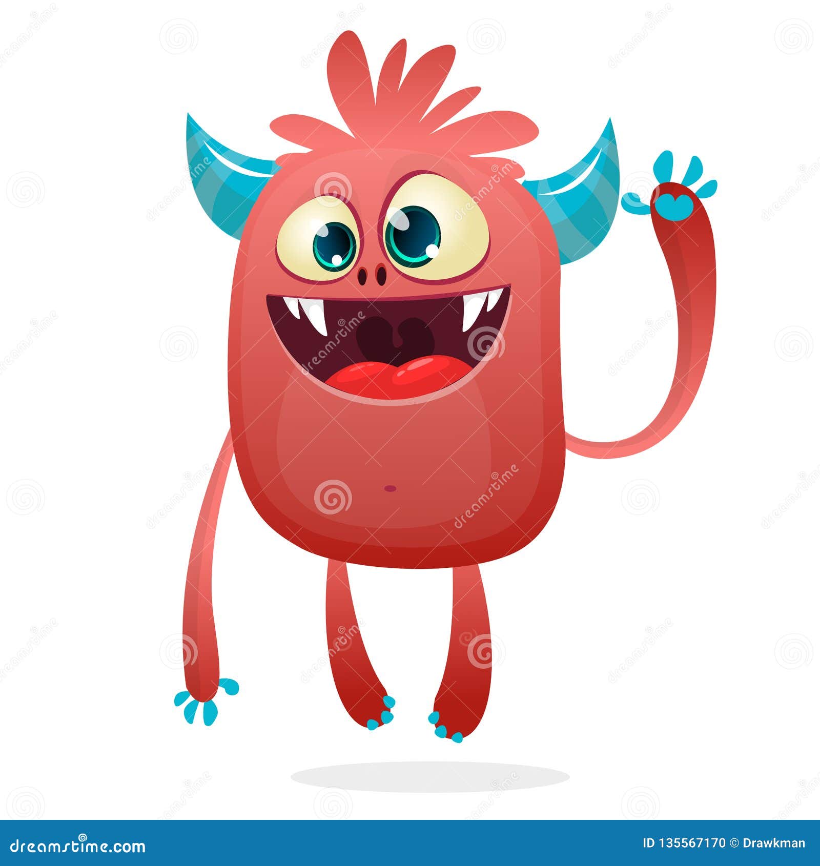 Cartoon Illustration of Funny Devil Character with Horns Stock Vector ...