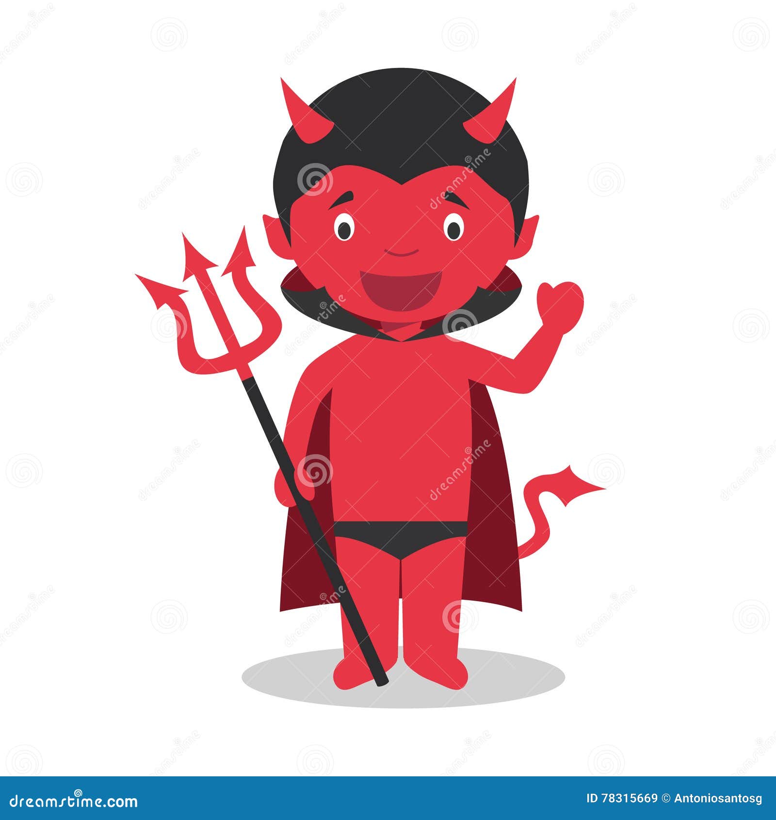 Cartoon Illustration of a Funny Devil for Children Stock Vector ...