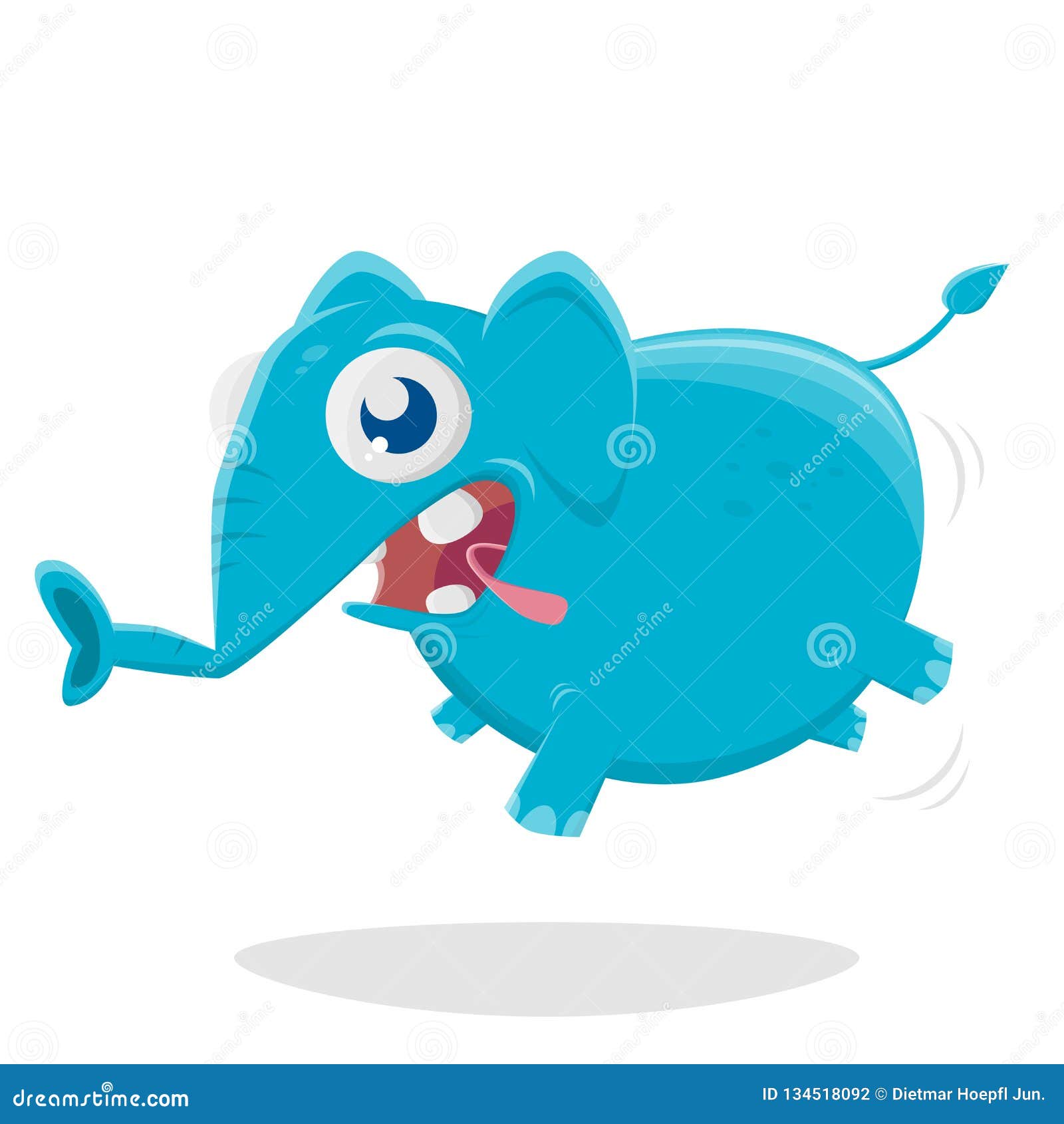 Cartoon Illustration of a Funny Elephant Stock Vector - Illustration of ...