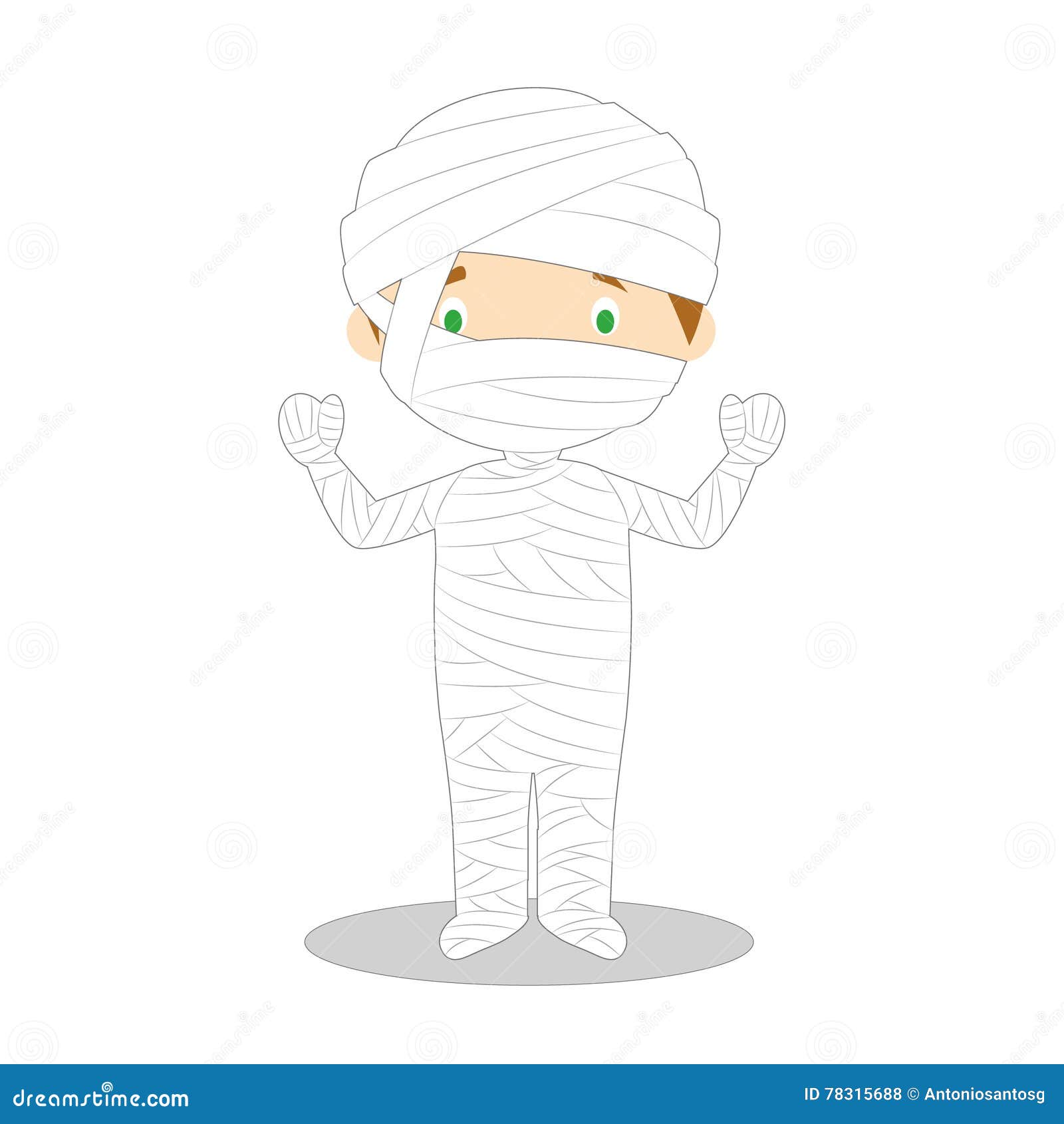 Cartoon Illustration of a Funny Mummy for Children Stock Vector ...