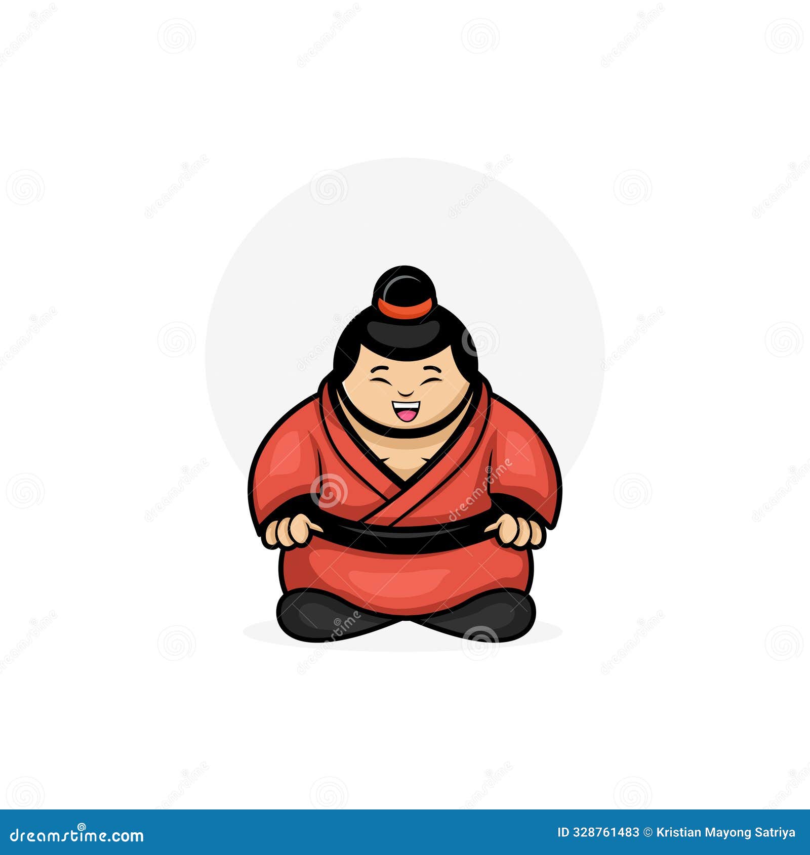 Cartoon Illustration of a Funny Sumo Stock Illustration - Illustration ...