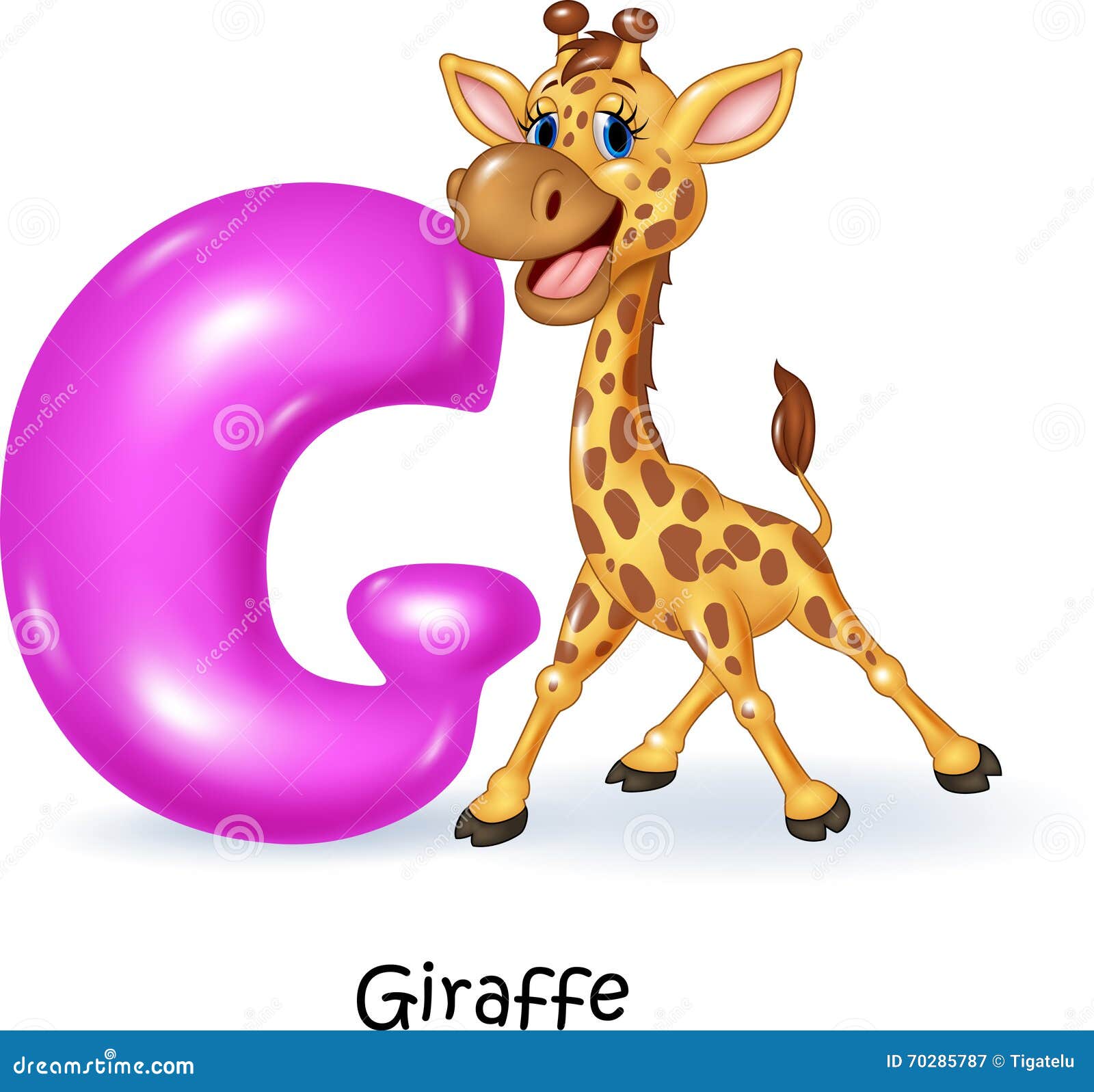 Cartoon Illustration of G Letter for Giraffe Stock Vector ...