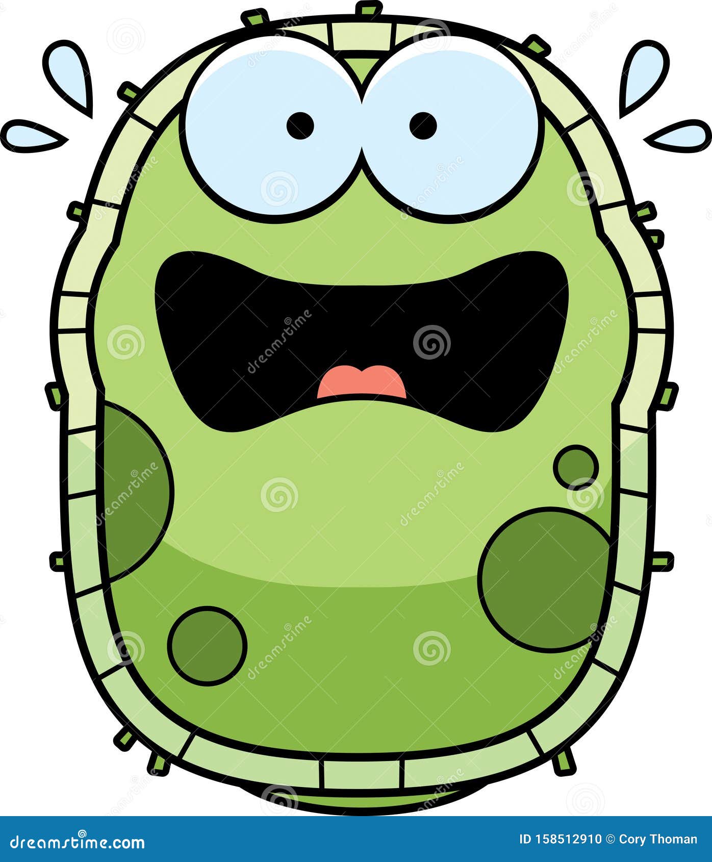 Scared Germ Microbe stock vector. Illustration of frightened - 158512910