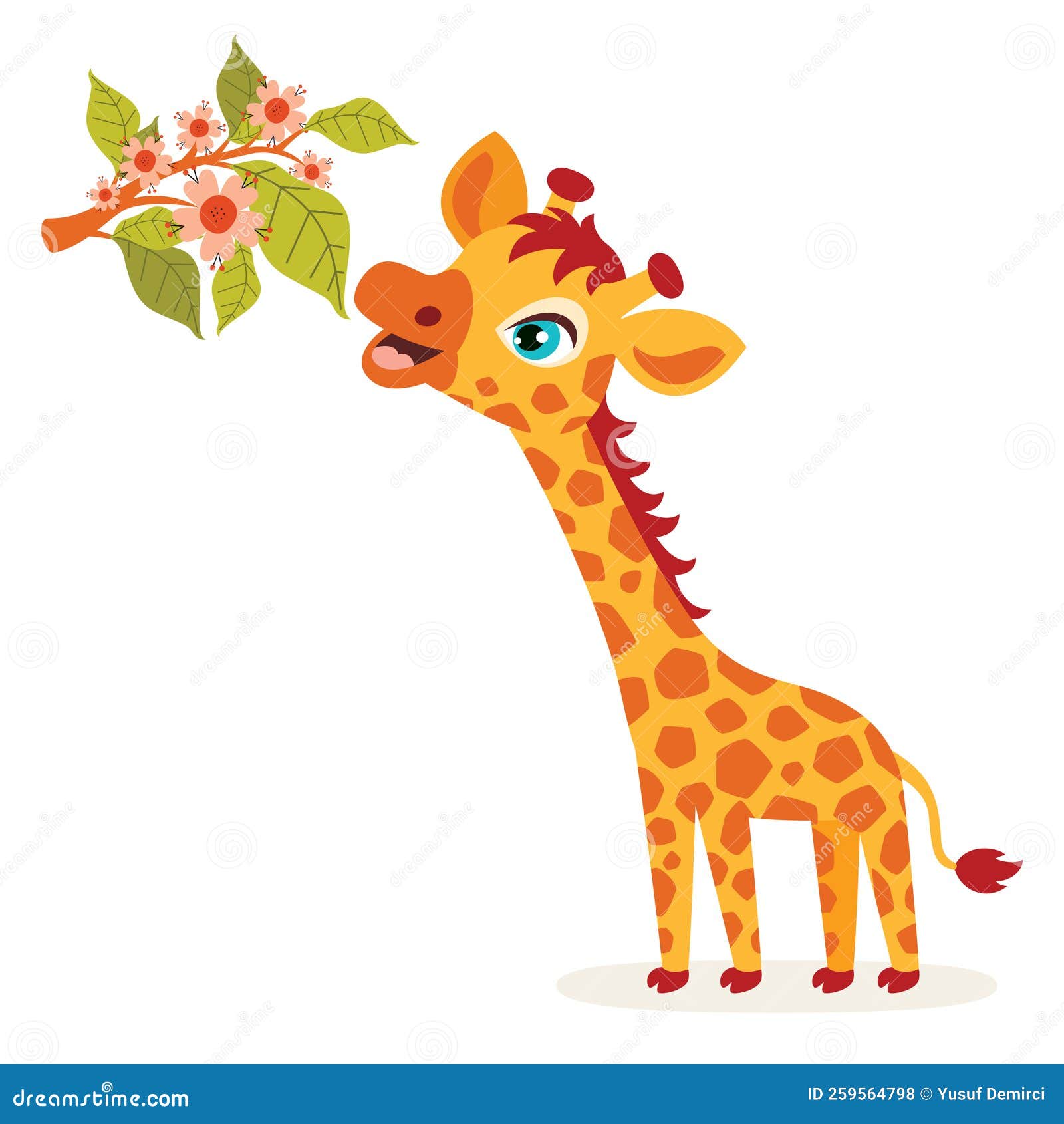 Cartoon Illustration of a Giraffe Stock Illustration - Illustration of ...