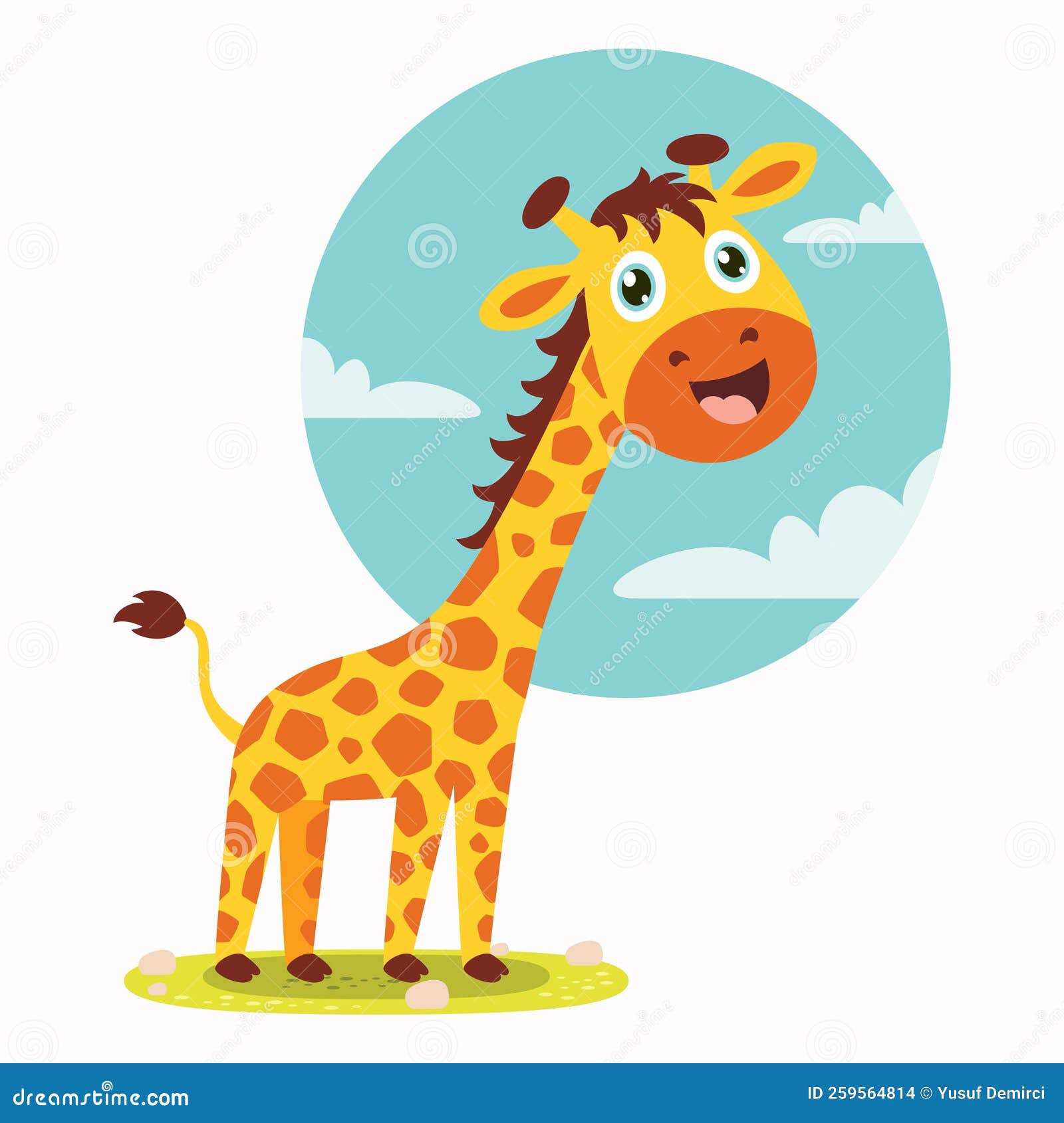 Cartoon Illustration of a Giraffe Stock Illustration - Illustration of ...
